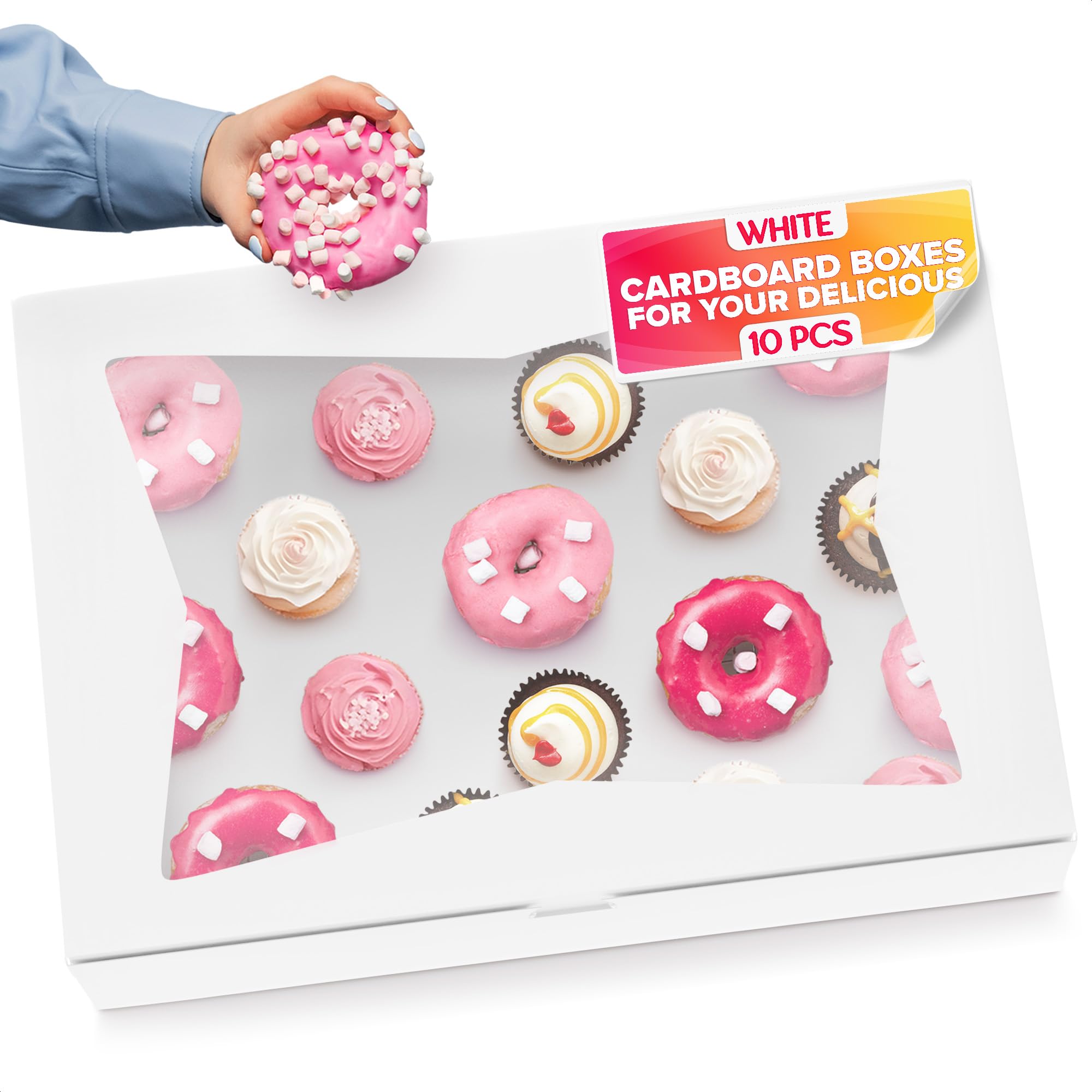 Amazon.com: VIKROM 10 Pcs Half Sheet Cake Box - 19x14 Cake Box Cupcake ...