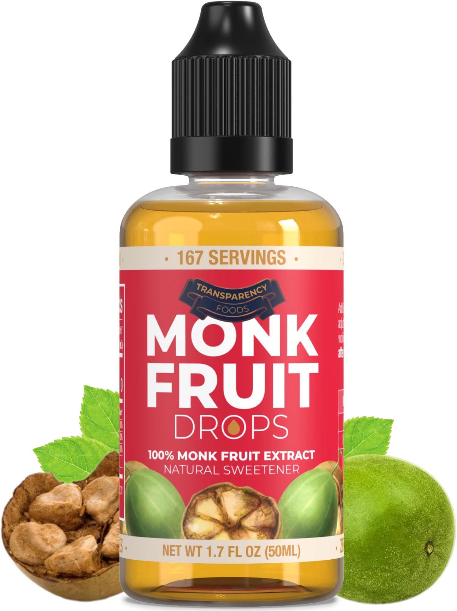 Amazon.com : 100% Pure Monk Fruit Extract (6 Drops = 1 Tsp of Sugar ...