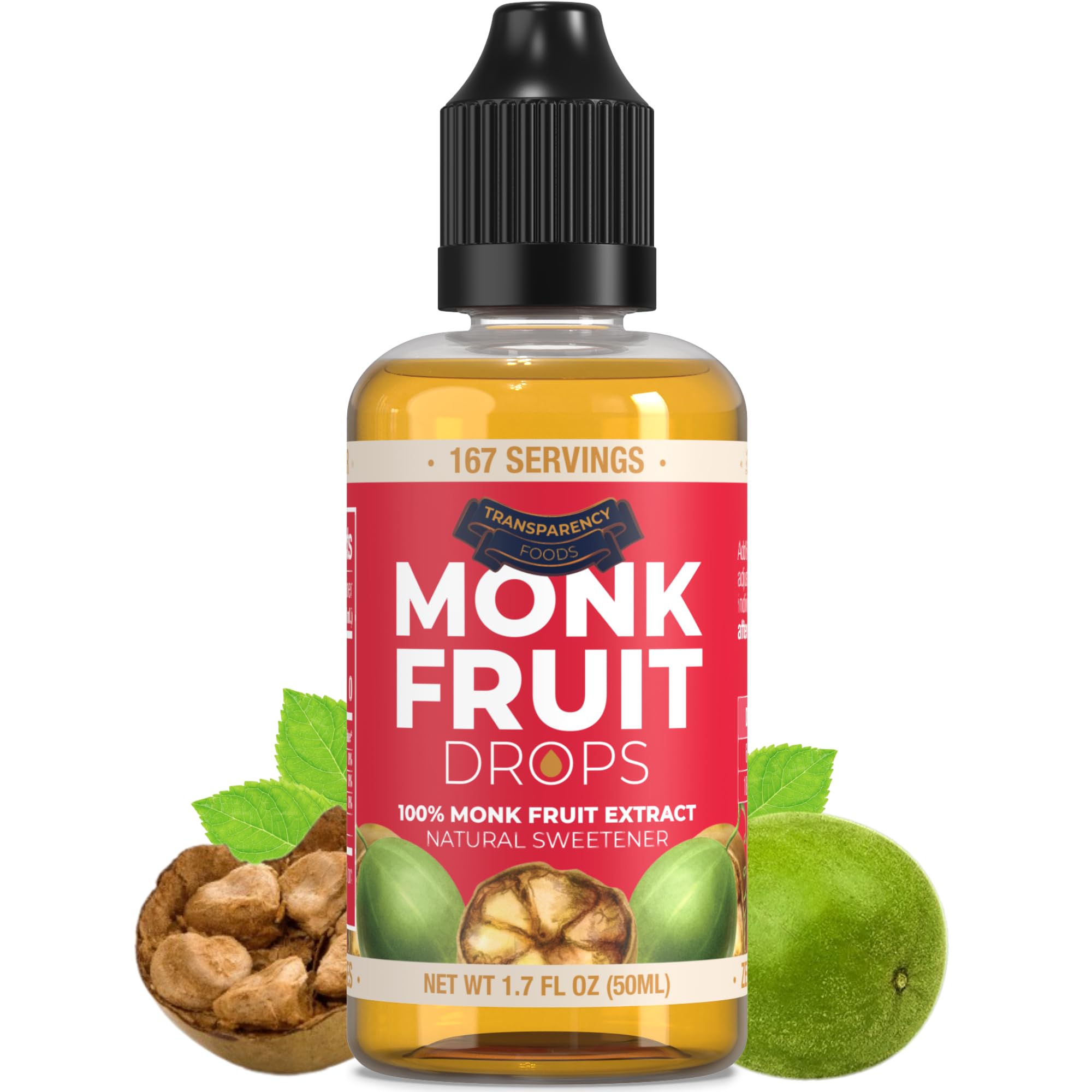 Amazon.com : 100% Pure Monk Fruit Extract (6 Drops = 1 Tsp of Sugar ...