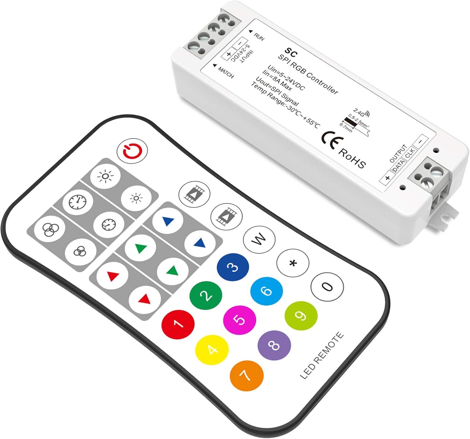 RF Remote 1024 Pixels WS2812B WS2811 LED Pixel Controller Addressable ...