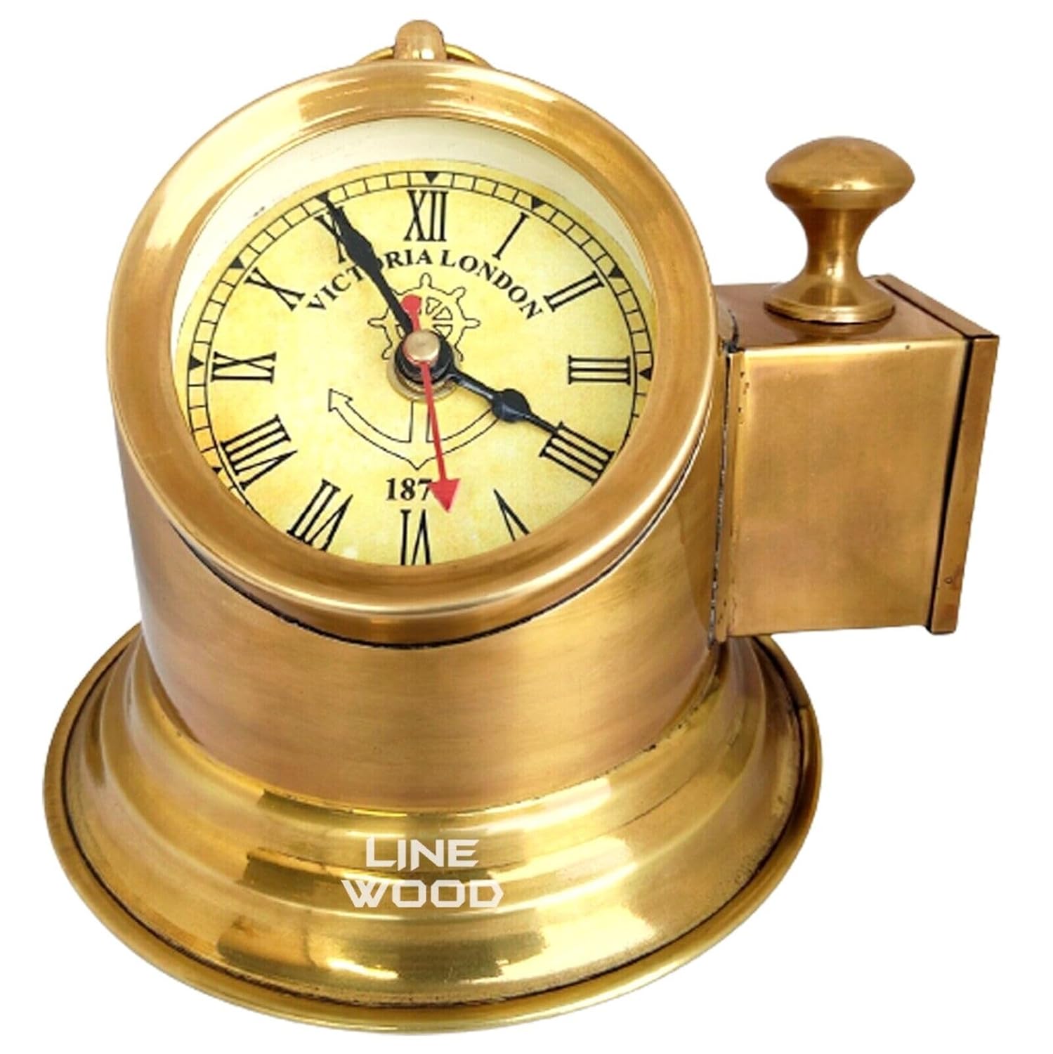 LINE WOOD™ - Antique Brass Table Clock Desk Clock Handmade Vintage ...