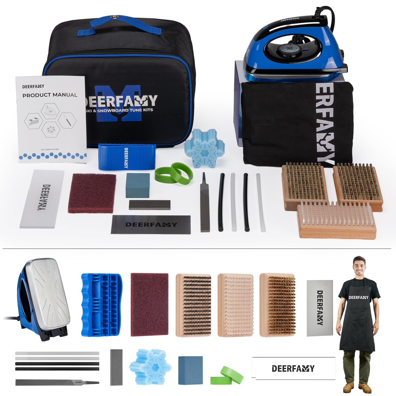 DEERFAMY Ski Snowboard Wax Kit, Complete and Portable Snowboard Ski ...