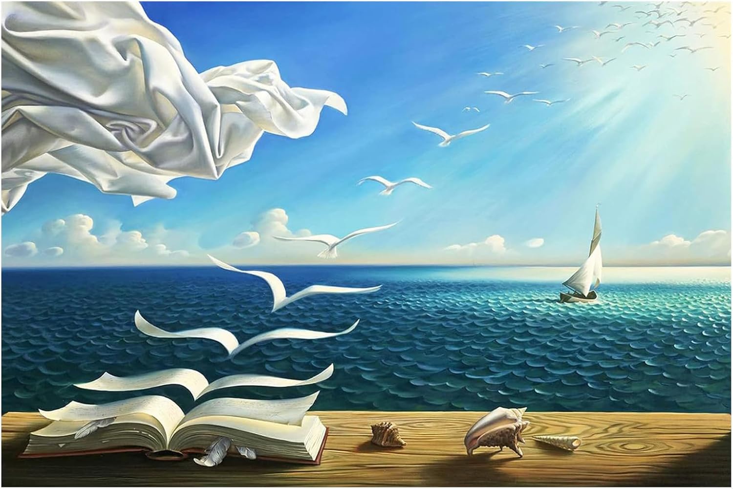 Amazon.com: Salvador Dali Wave Book Canvas Wall Art - Famous Oil ...