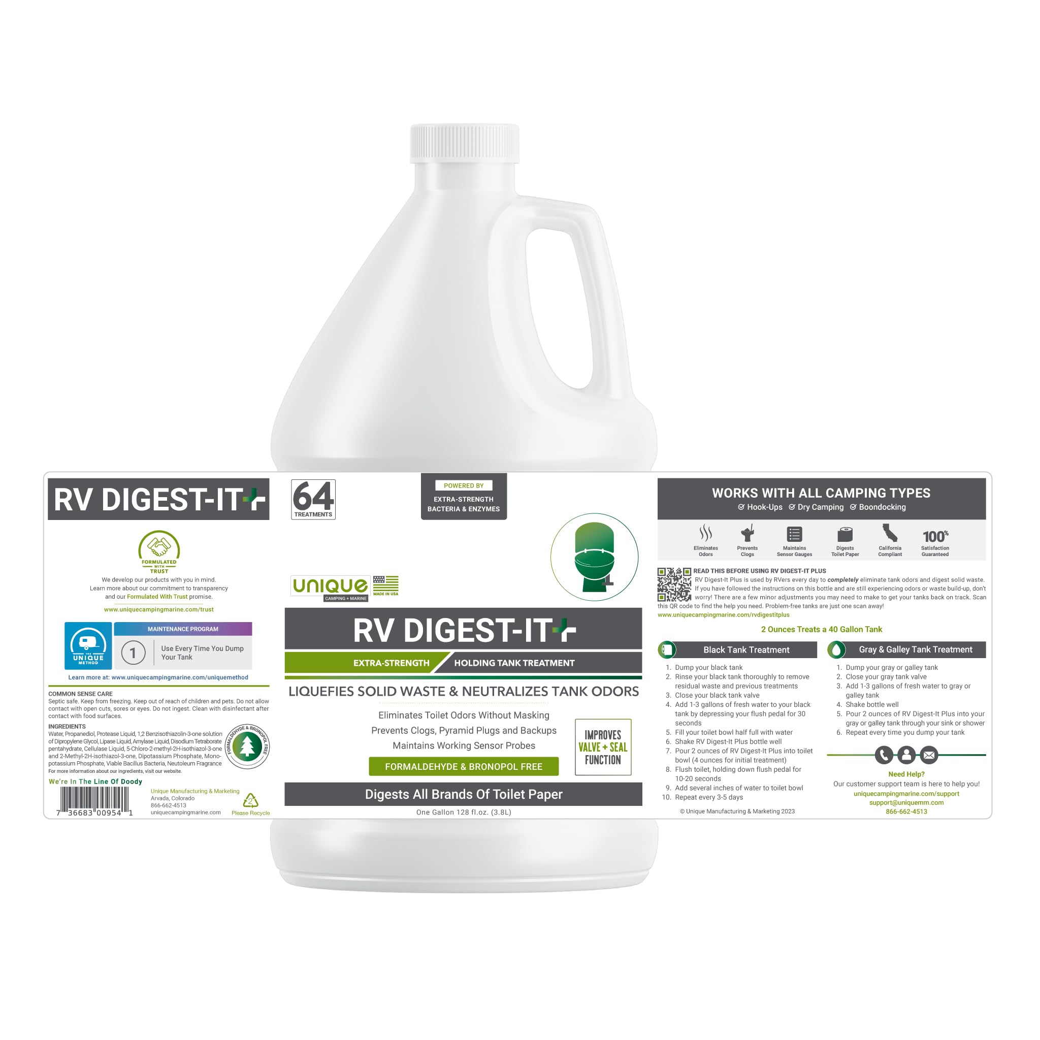 Snapklik.com : Unique RV Digest-It+, Extra-Strength Black Tank Treatment For RVs - Stronger ...