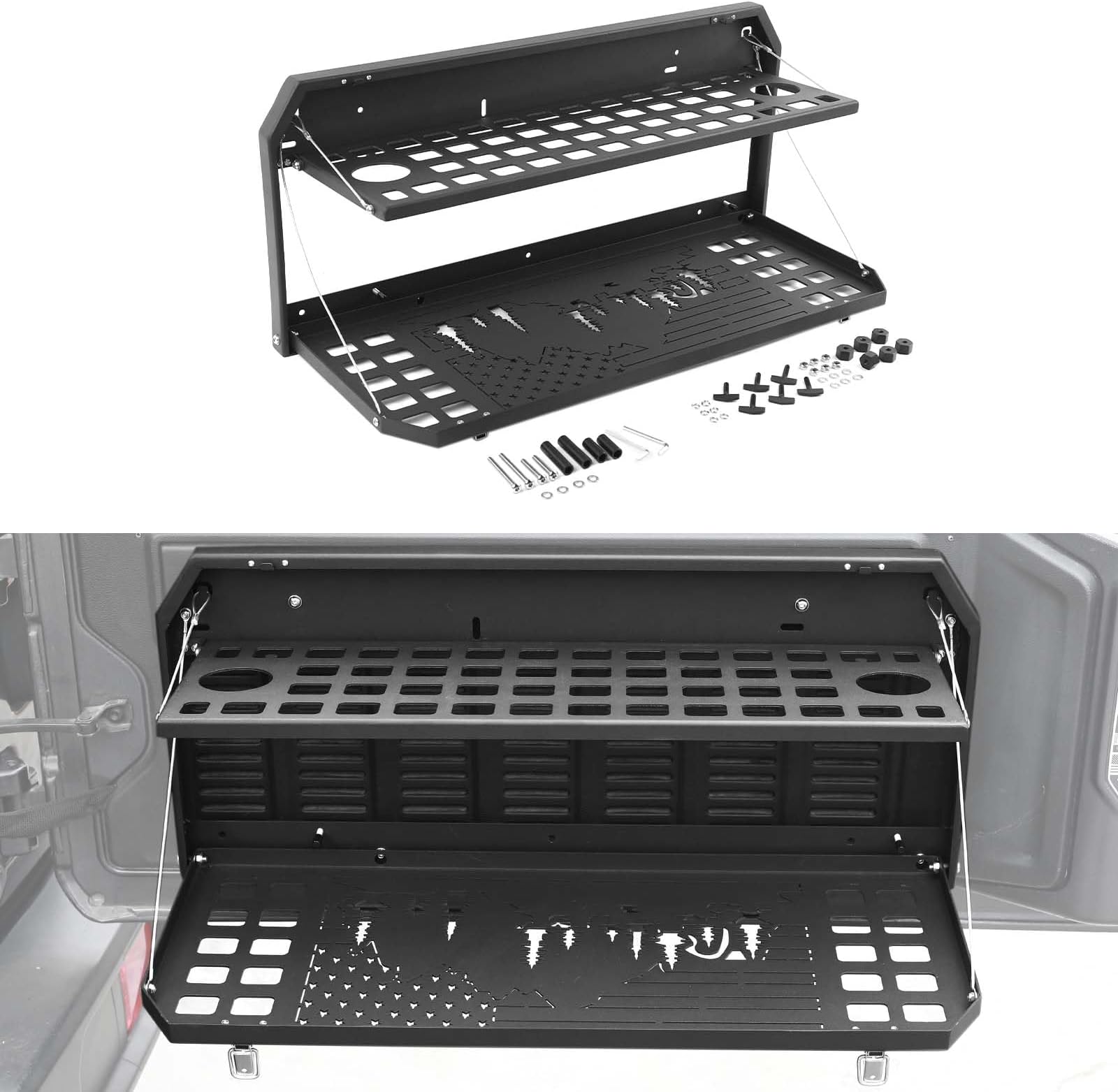 Amazon.com: Hoolcar Tailgate Table Double-Layer Foldable Table Cargo ...