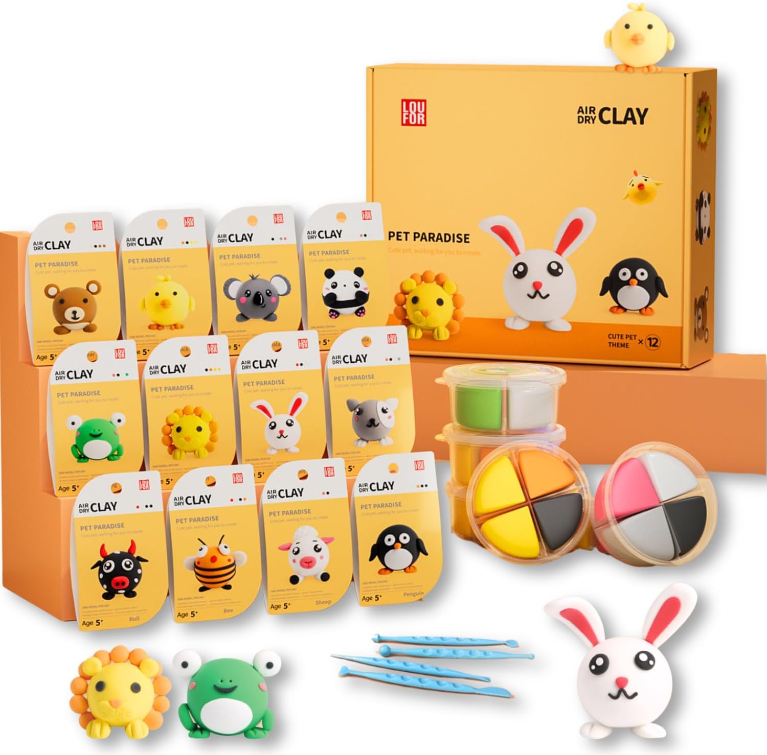 Amazon.com: Air Dry Clay Kit for Kids, Creative Molding Clay Gift Kits ...