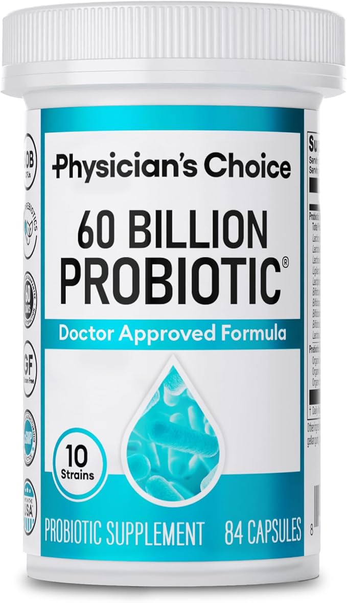 Amazon.com: Physician's CHOICE Probiotics 60 Billion CFU - 10 Strains ...