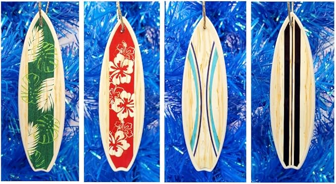 Amazon.com: Surfing Ornament Surfer Ornament Set of 4 Surf Surfboard ...