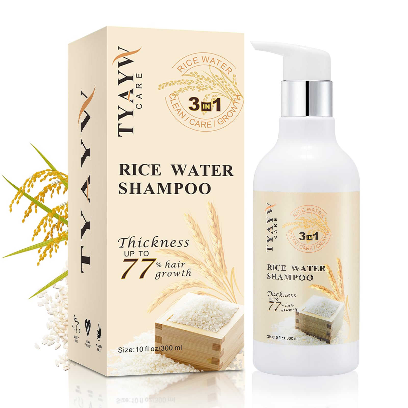 Amazon.com: Biotin Fermented Rice Water Shampoo for All Hair Types ...