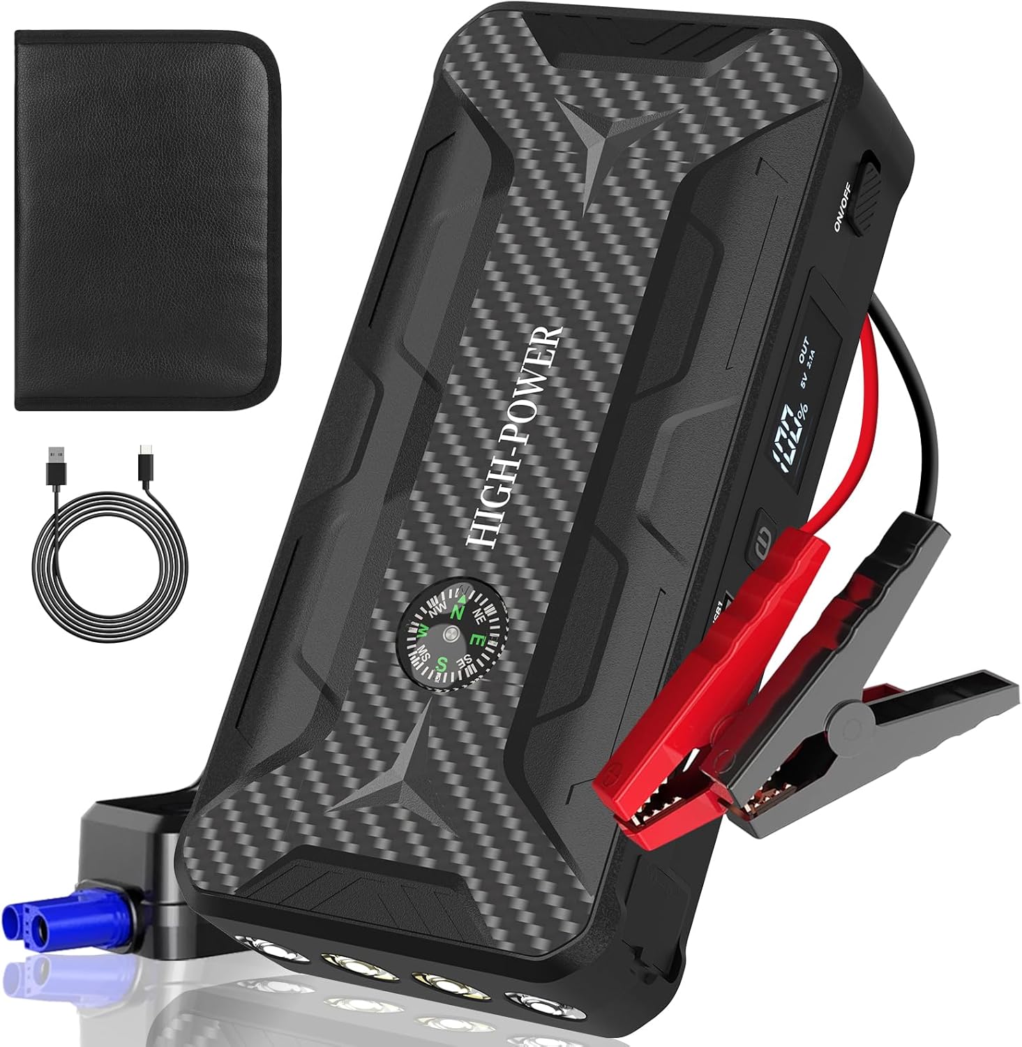 Amazon.com: Car Jump Starter, Portable Car Battery Charger for Up to 8 ...