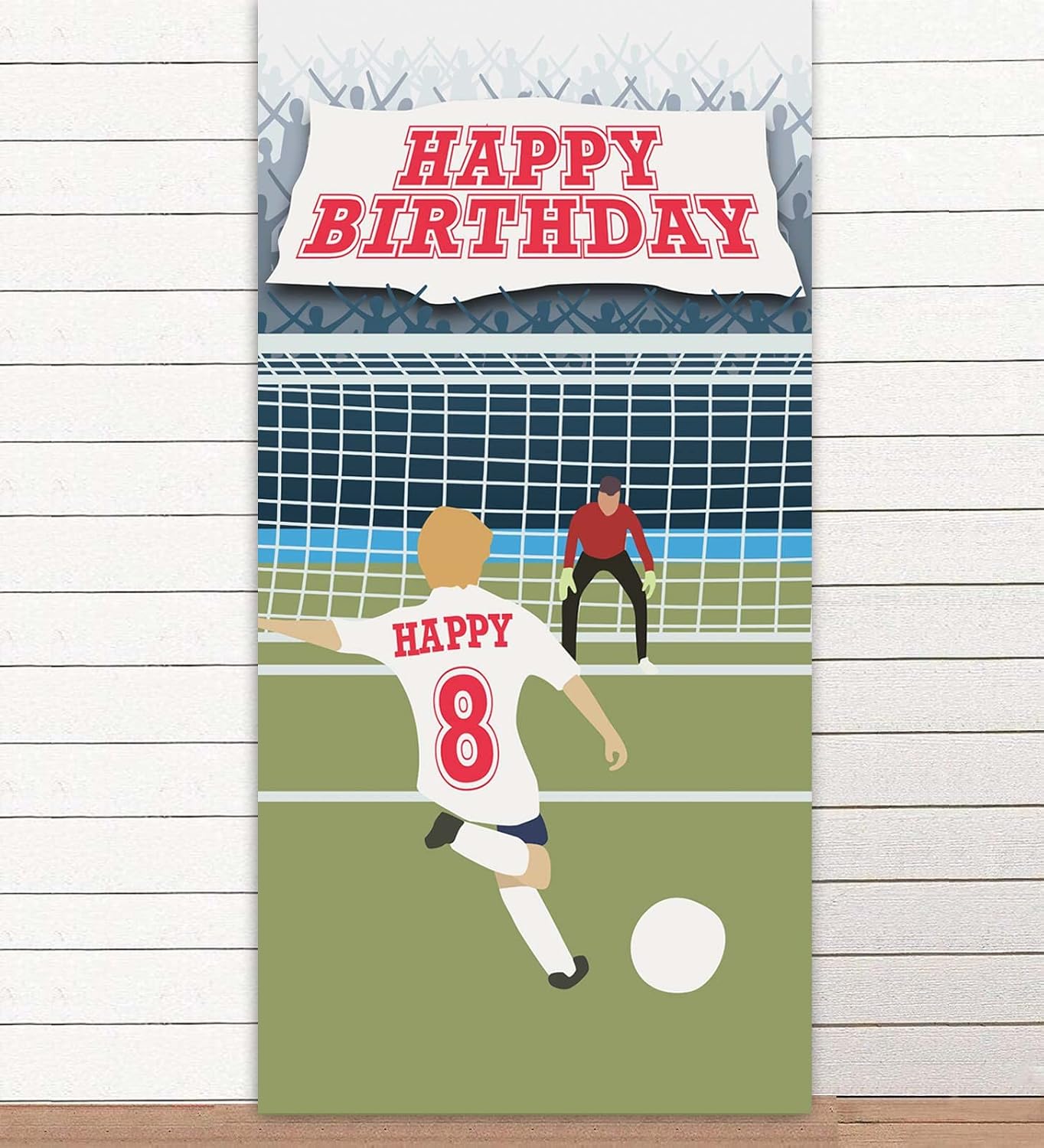 Amazon.com: Soccer Happy 8th Birthday Banner Backdrop Background ...