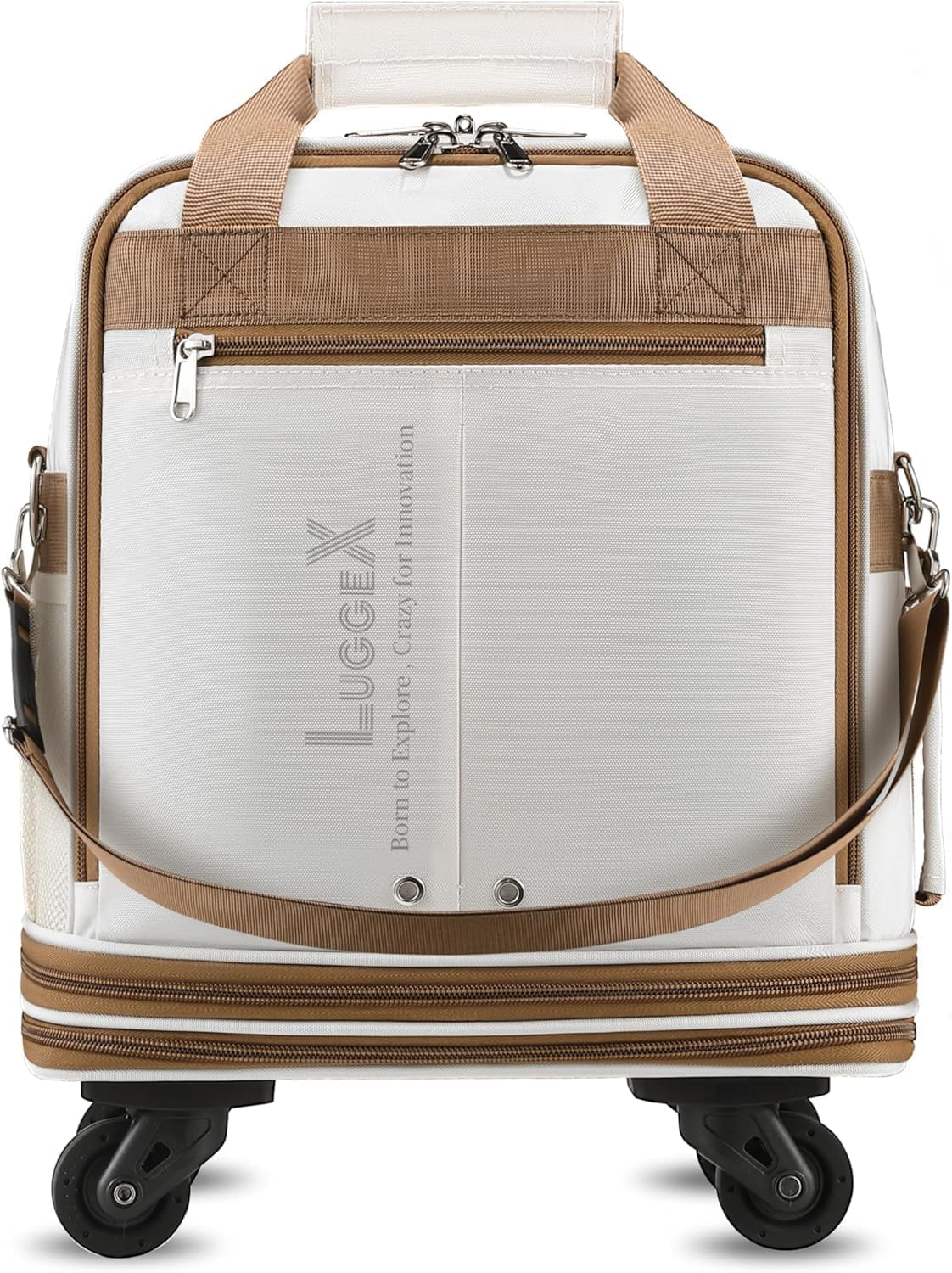 LUGGEX Foldable Suitcase with Wheels, Lightweight Carry on Luggage Bag ...
