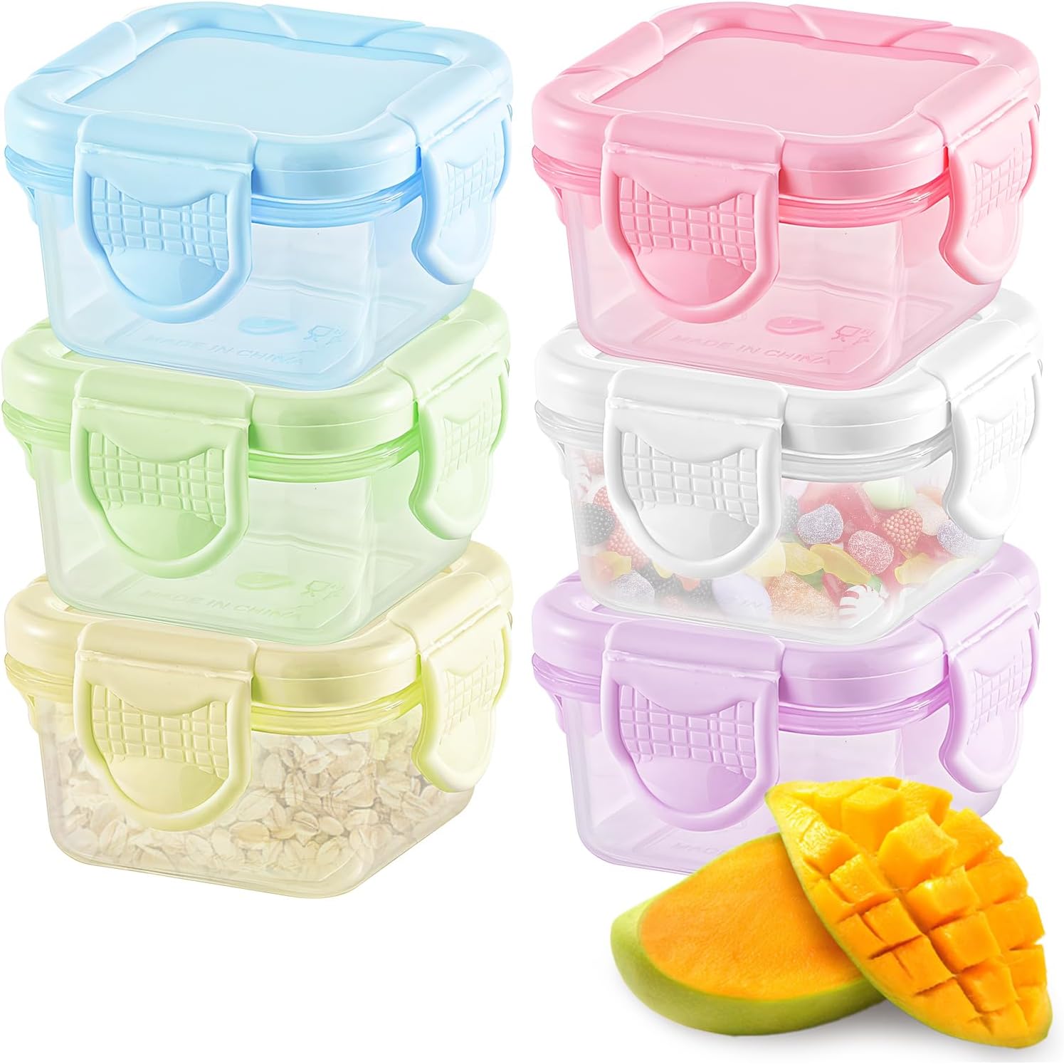 Pack of 6 Small Freezer Containers, Small Cans, Sauce Containers with ...