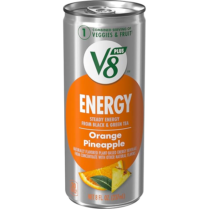 Amazon.com : V8 +ENERGY Orange Pineapple Energy Drink, Made With Real ...