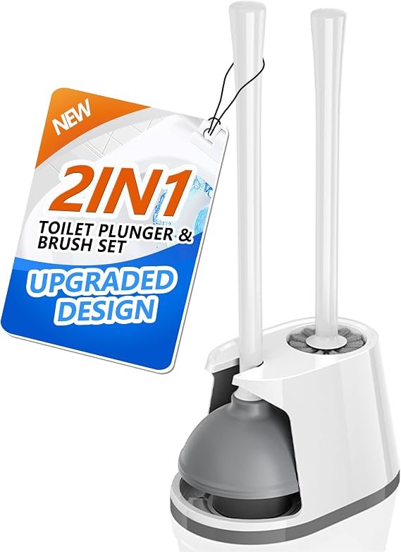 Amazon.com: Toilet Plunger and Brush Set, Bowl Brush and Heavy Duty ...