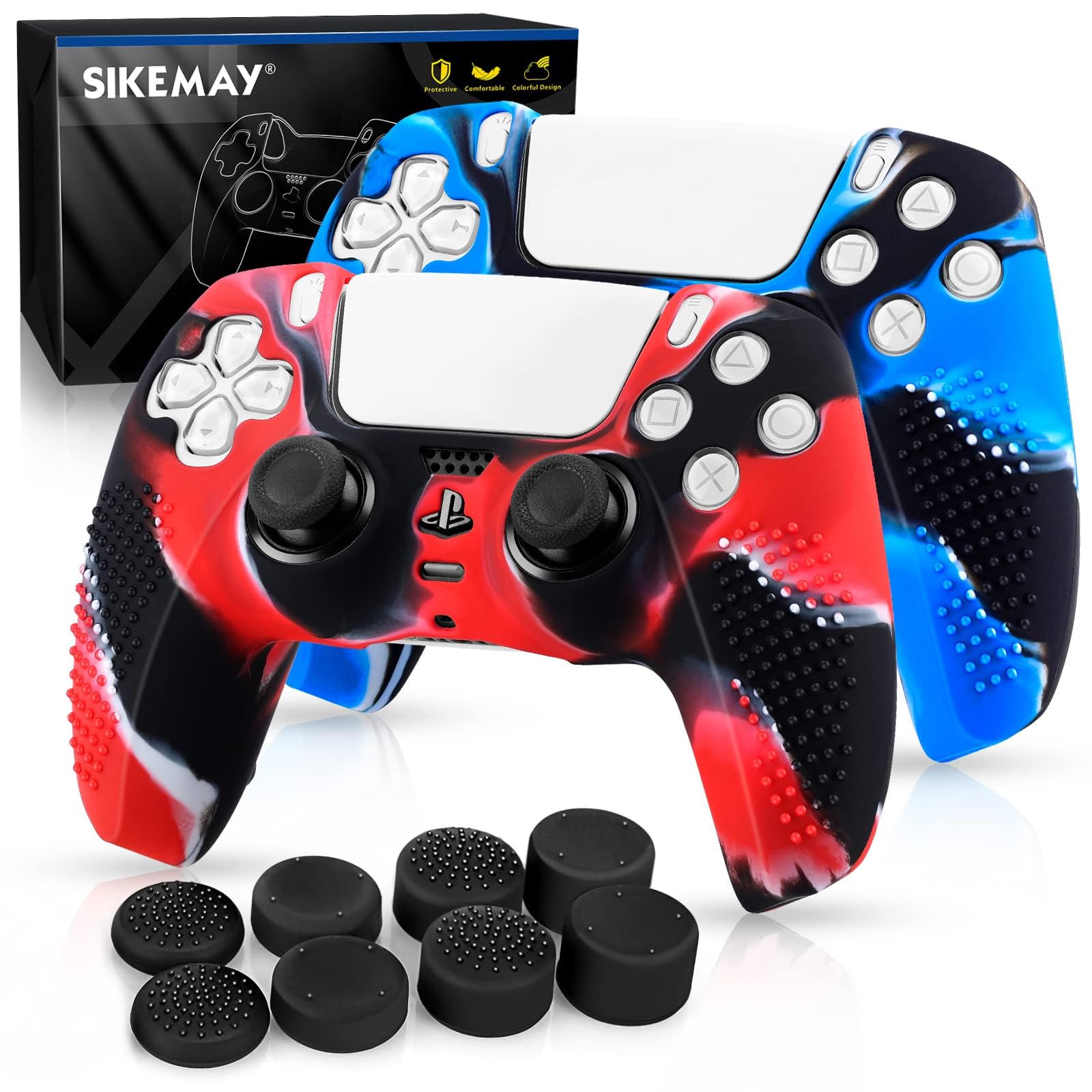 Amazon.com: SIKEMAY PS5 Controller Skin, Anti-Slip Thicken Silicone ...