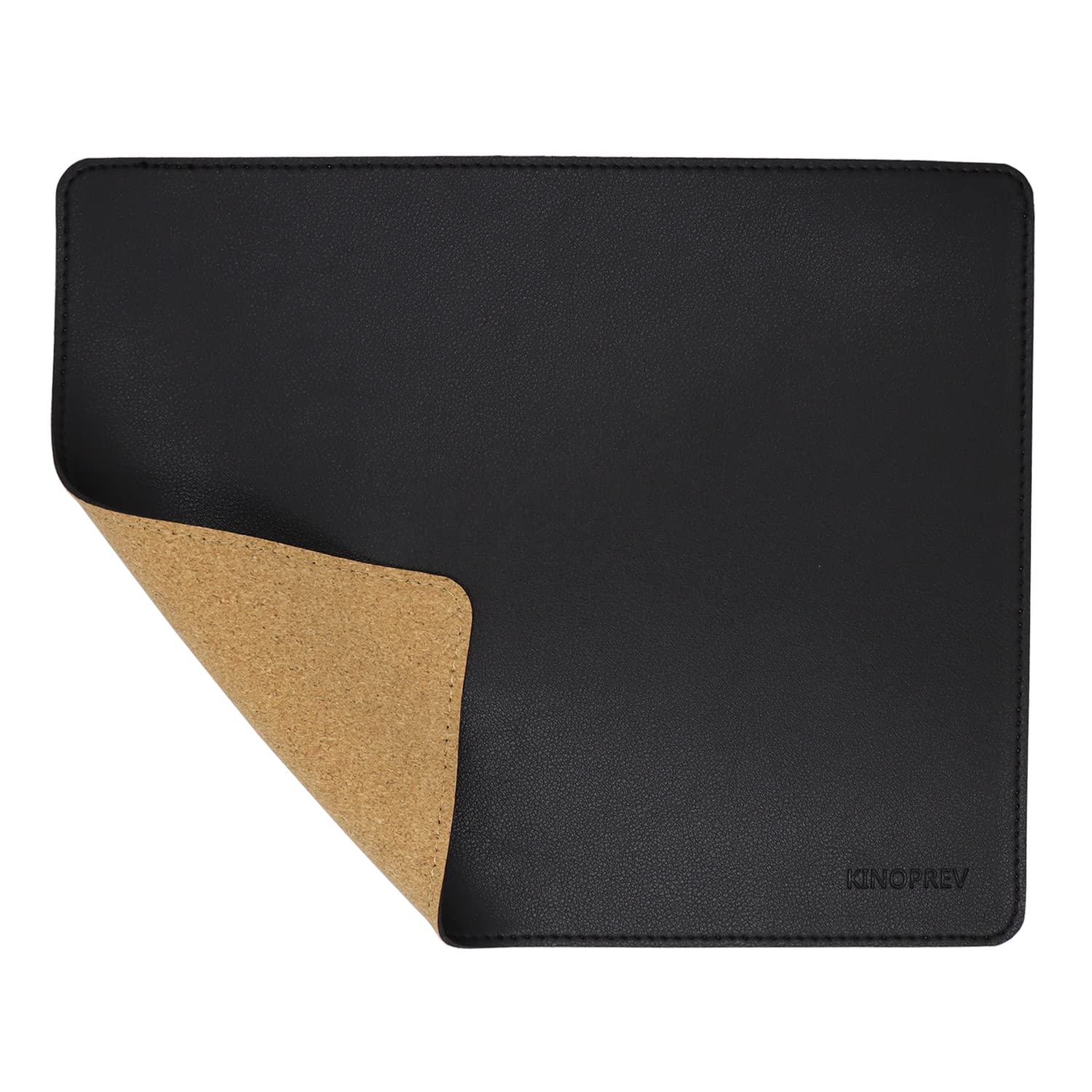 Amazon.com: KINOPREV Leather Mouse Pad - Wood Mouse Pad with Stitched ...