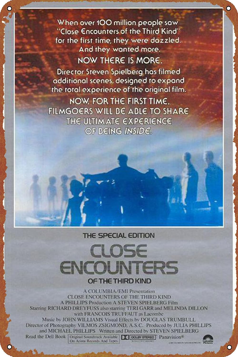 Amazon.com : Close Encounters of the Third Kind Poster Sign Metal Tin ...