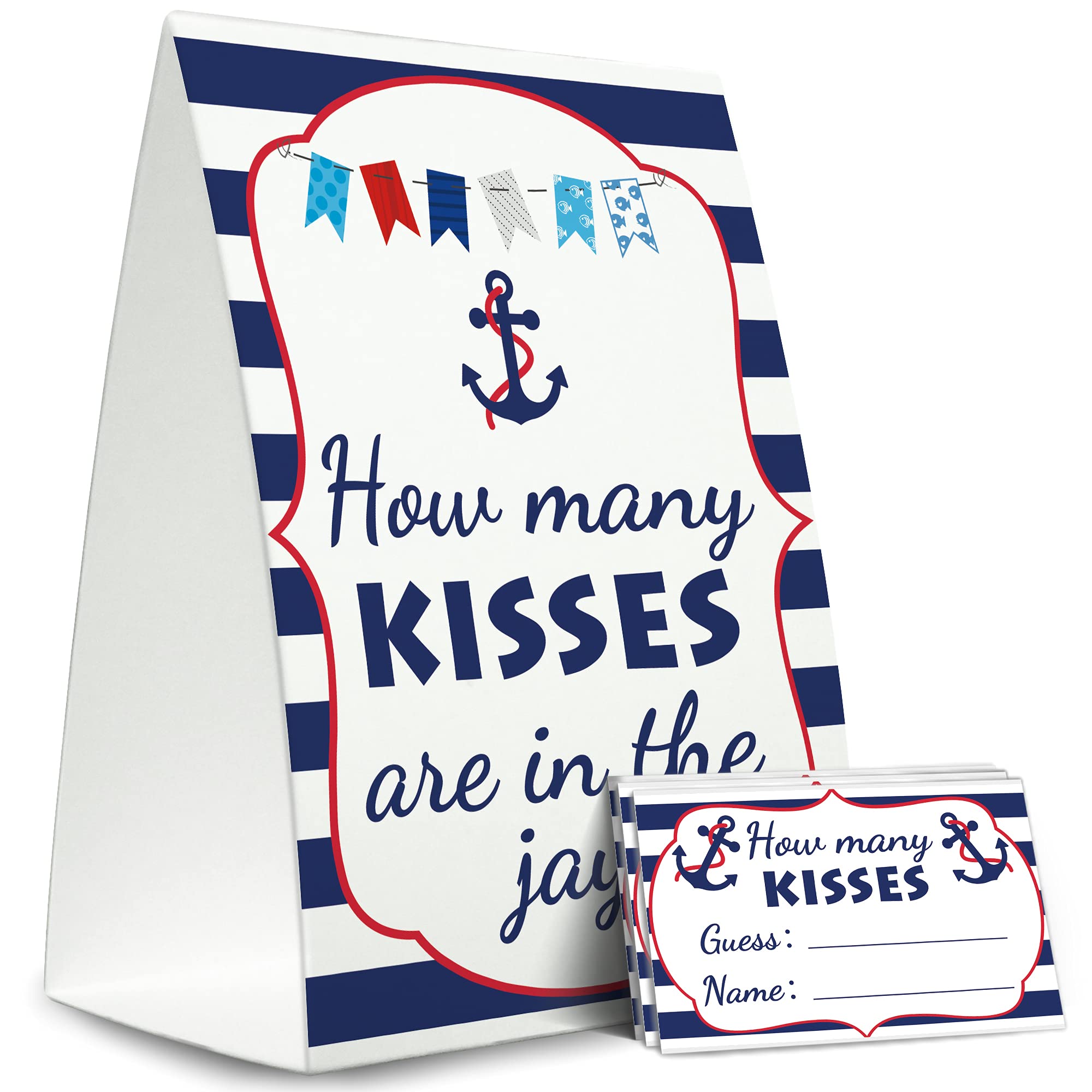Buy Nautical Baby Shower Game Kit(1 Standing Sign + 50 Guessing Cards ...