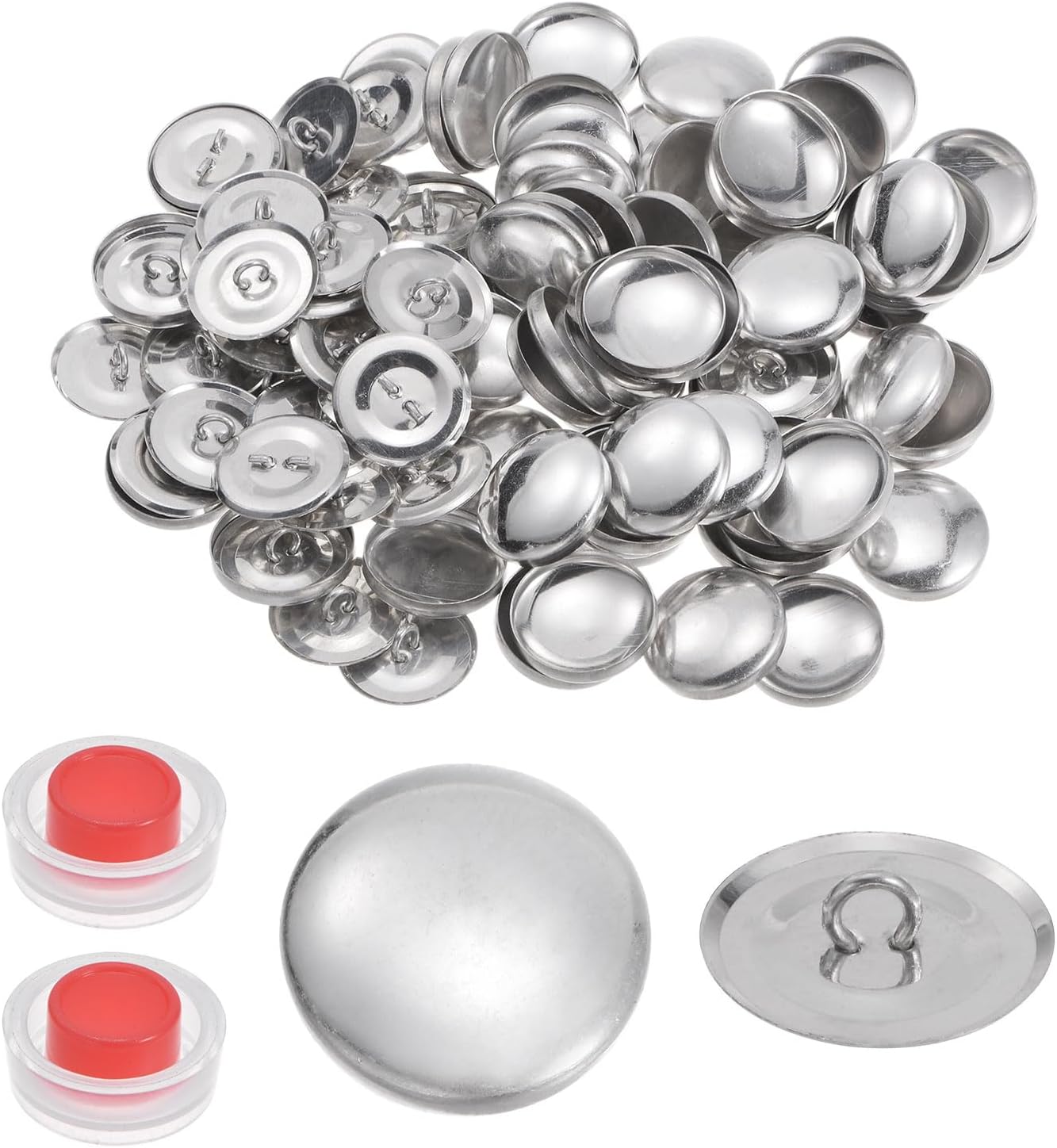 Dritz Craft Cover Button Kits 18/Pkg, Alloy Steel, Nickel, Size 30 (3/4 ...