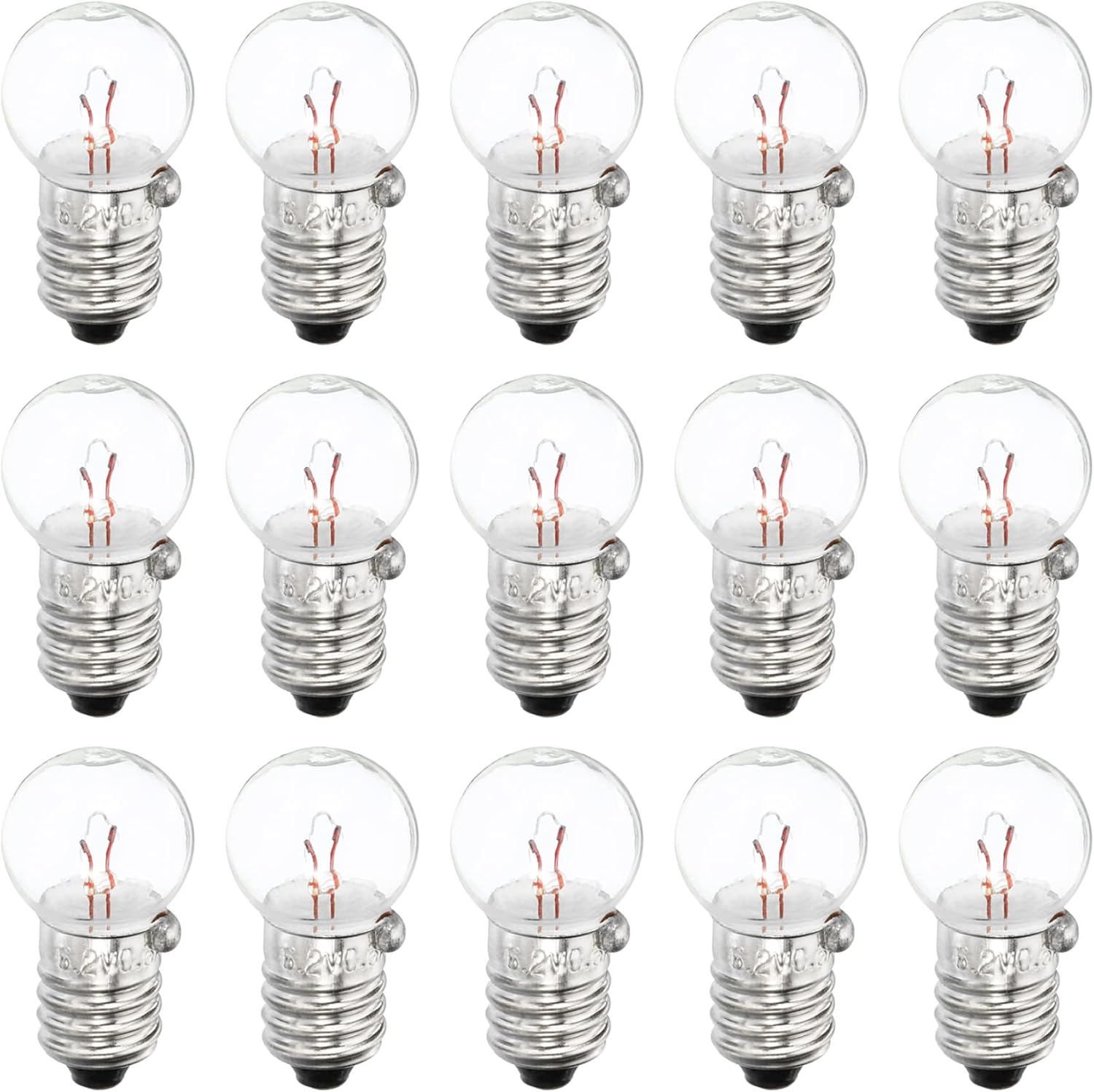 MECCANIXITY E10 Screw Base Miniature Bulbs DC 6.2V Warm Yellow Light ...