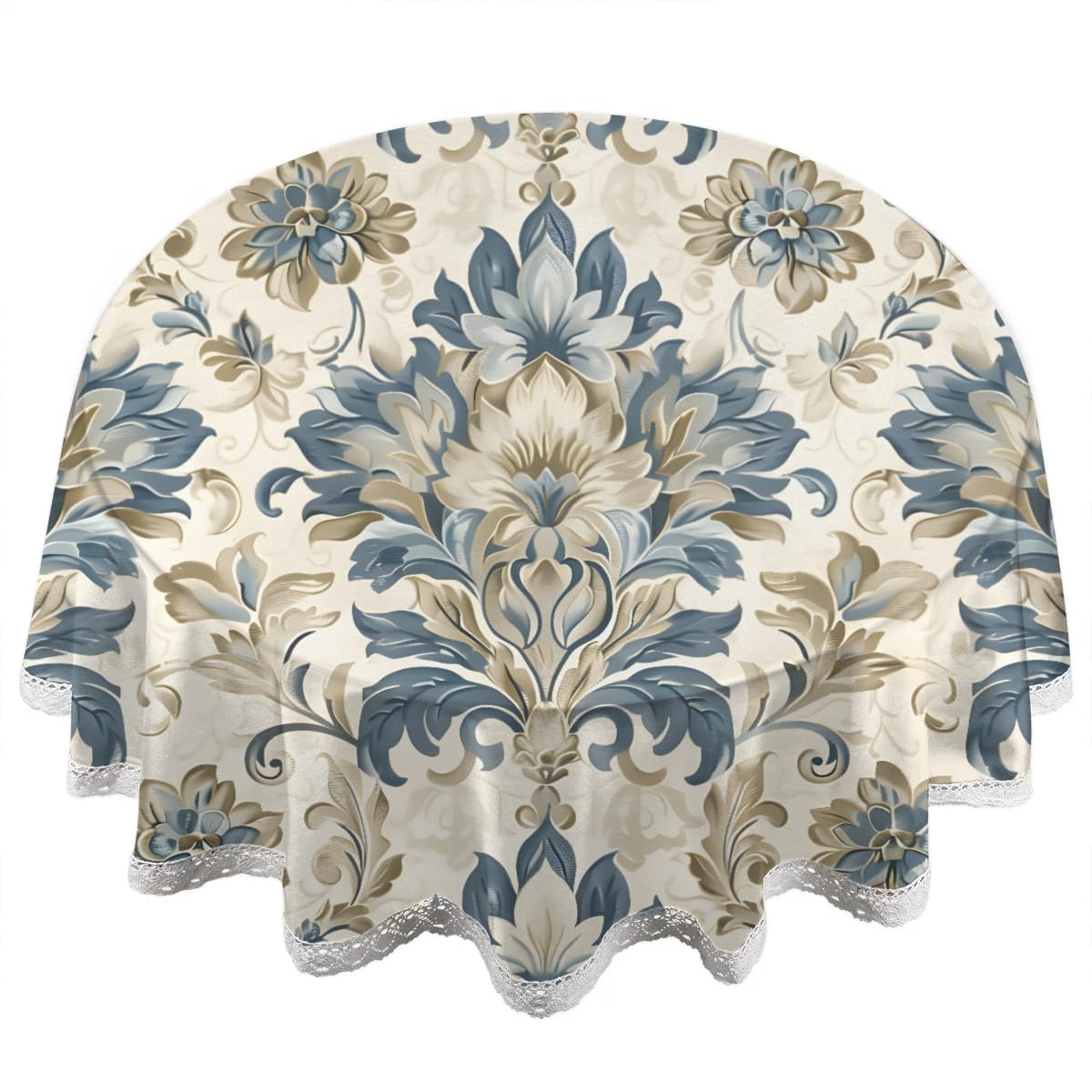 Amazon.com: Eizlang Farmhouse Floral Round Tablecloth 60 Inch ...