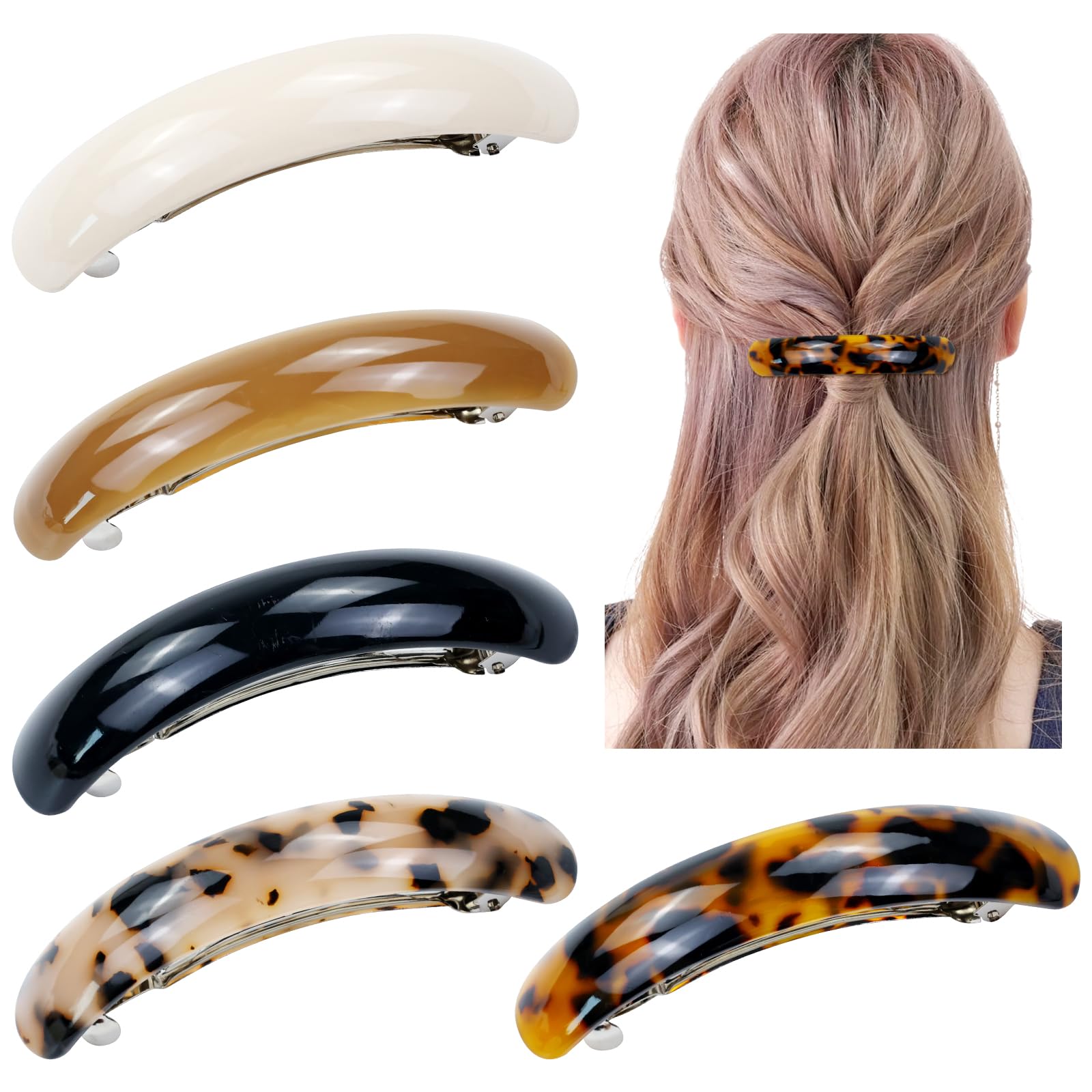 Amazon.com : Dizila 5 Pieces Retro Tortoise Shell Neutral Color Acetate ...