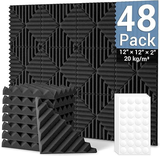 Amazon.com: Ohuhu Acoustic Foam Panels, 2" X 12" X 12" Sound Proof Foam ...