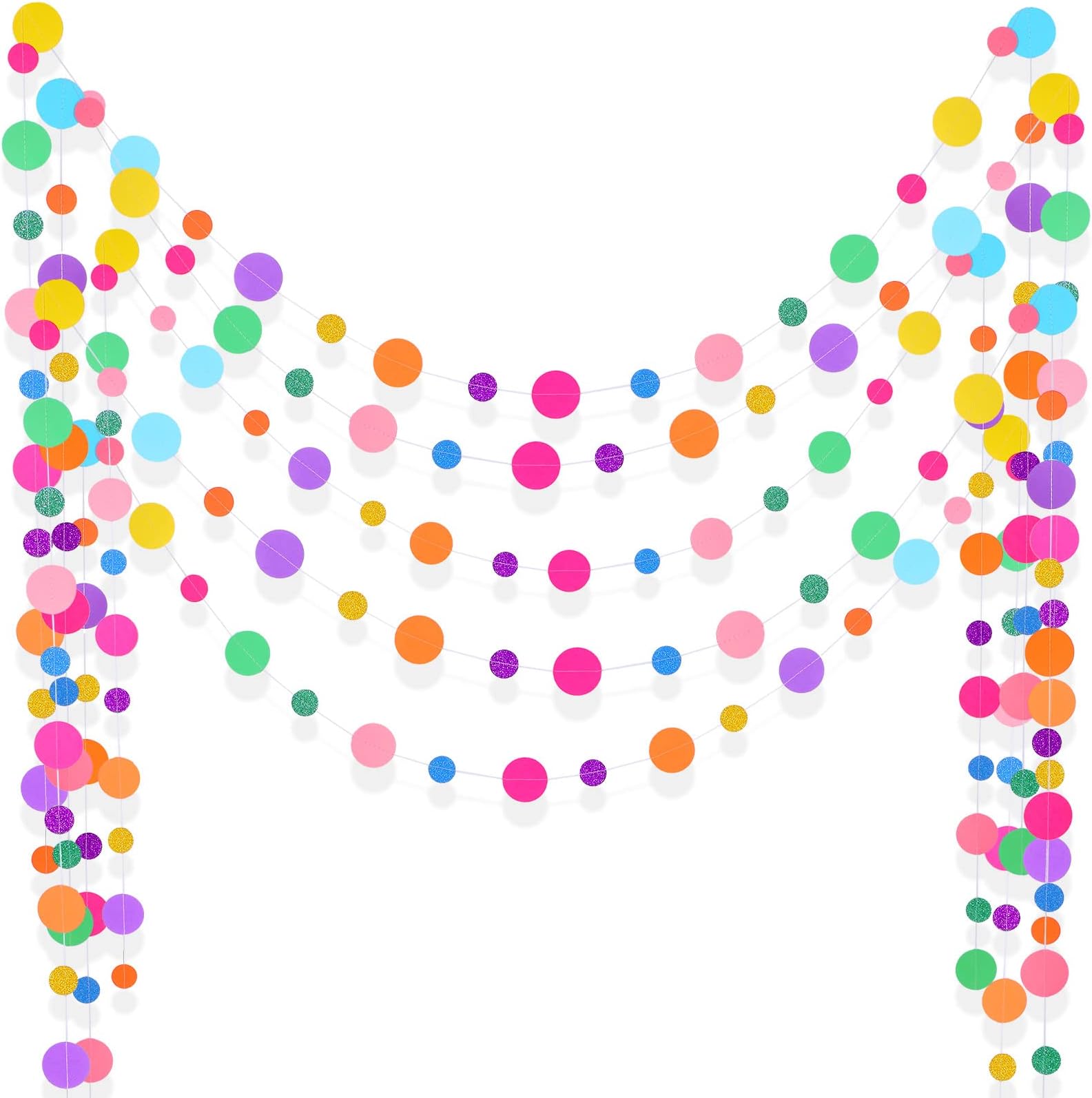 Amazon.com: Chloe Elizabeth Circle Dots Paper Party Garland Streamer ...