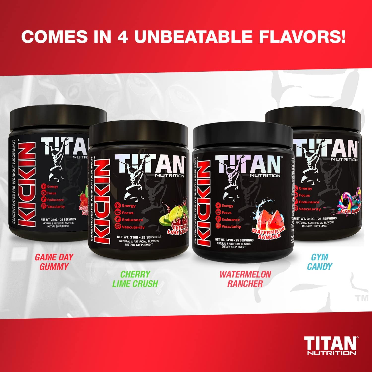 Buy Titan Nutrition Kickin Concentrated Pre-Workout - Energy, Focus ...