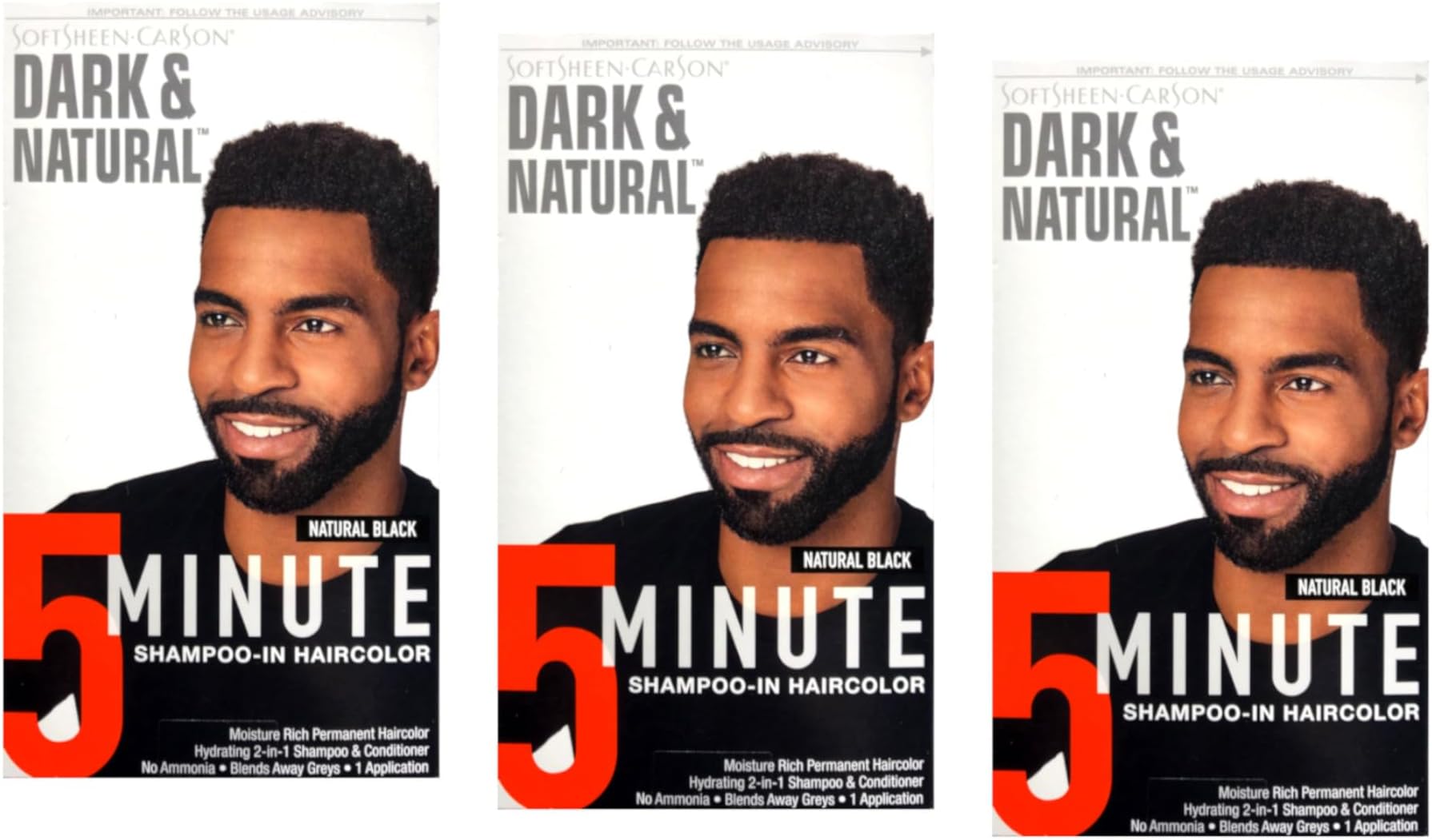 Amazon.com : Dark & Natural Color Men Natural Black (3 Pack) : Chemical ...