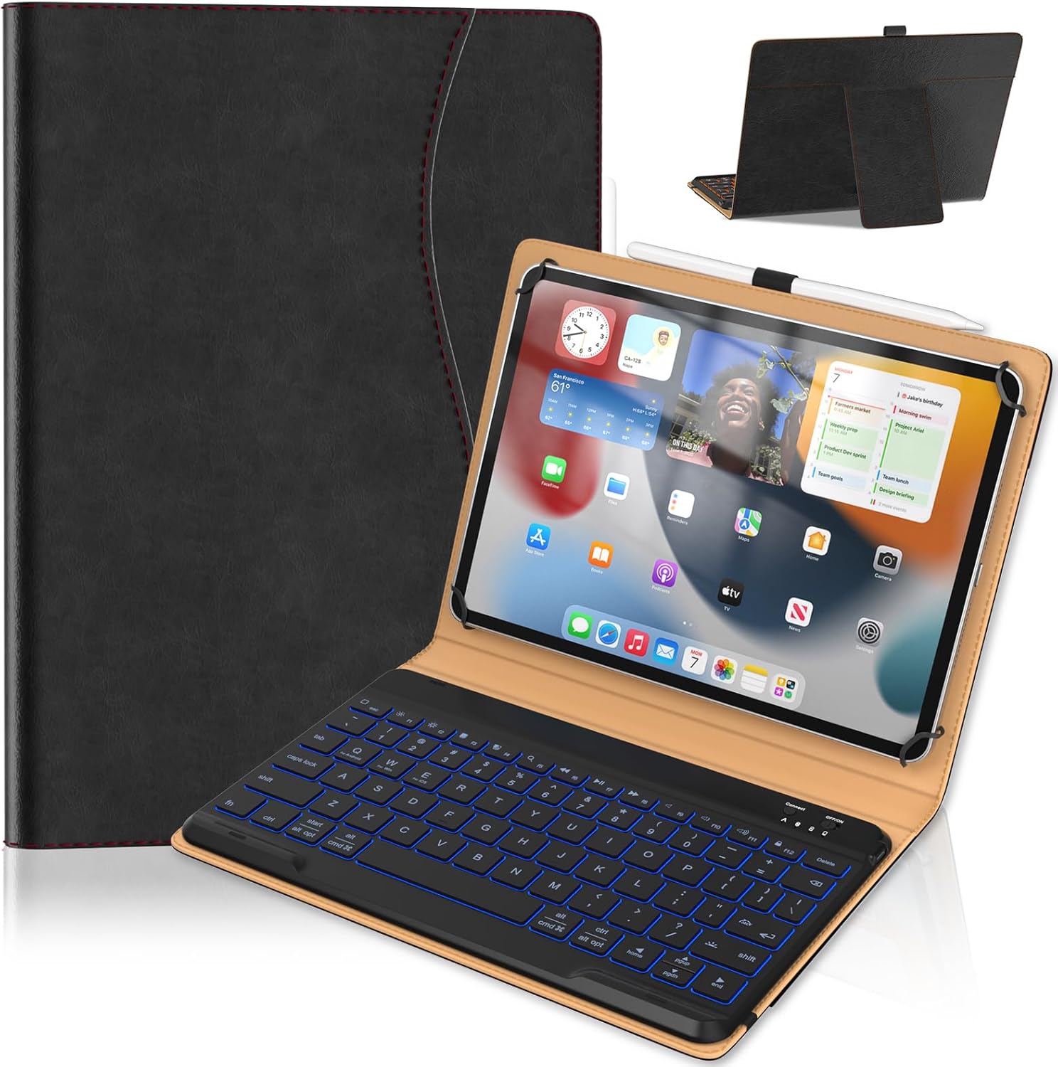 Amazon.com: OPAKIT Leather Keyboard Case for 9",9.7",10.1",10.2",10.5 ...