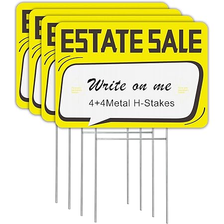 Amazon.com: Estate Sale Signs (5 Pack) – Premium LARGE 24” x 18” Double ...