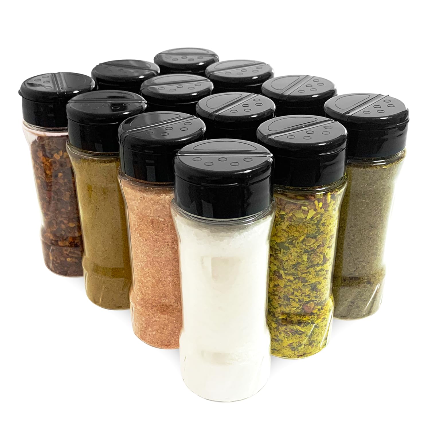 Kit 12 Potes de Tempero Condimento com Tampa Dosadora de Plástico ...