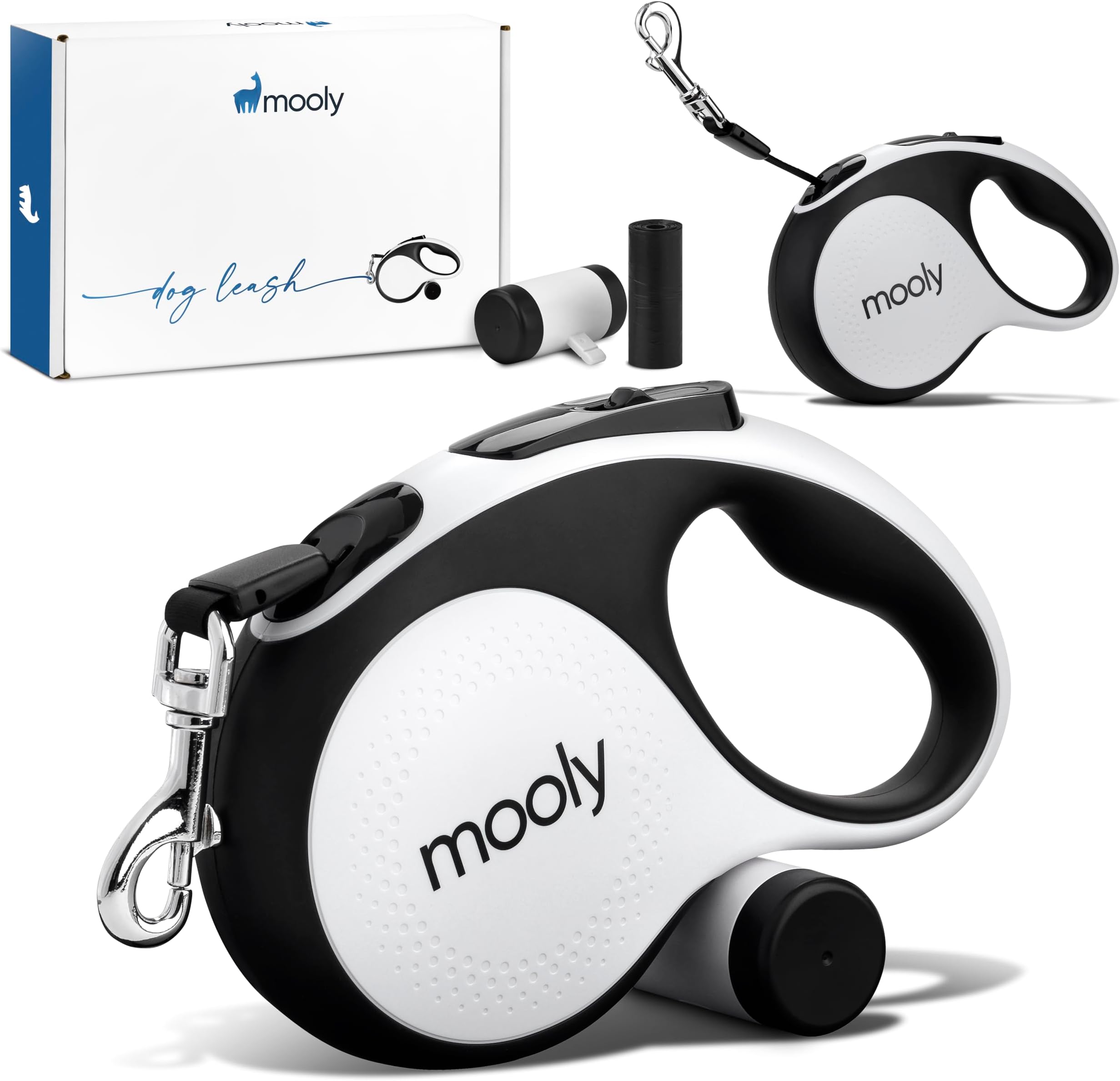 Mooly® Hundeleine 5m mit integrierten Kotbeutelhalter I hochwertige ...