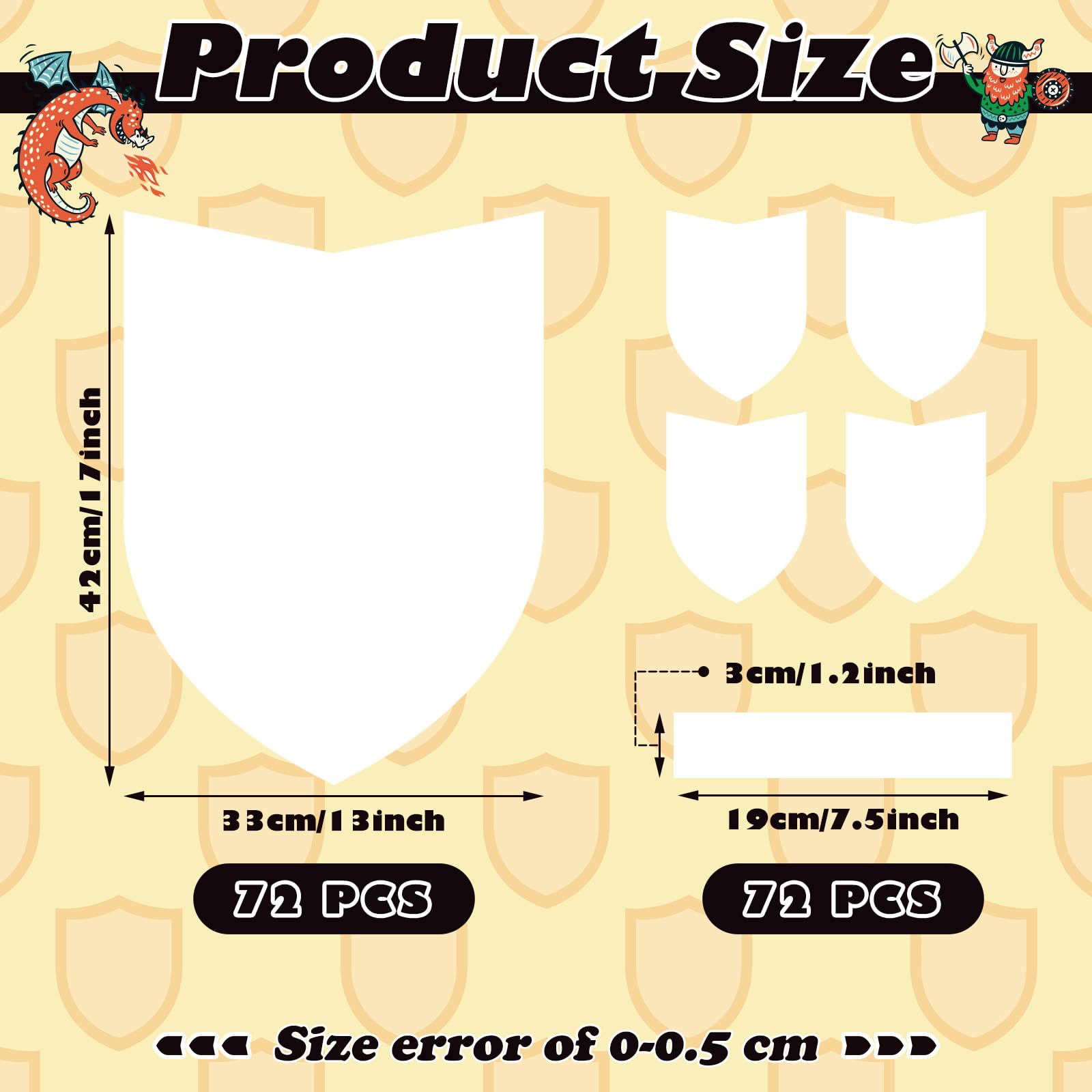 Snapklik.com : ReliThick 36 Pcs Paperboard Blank Shields DIY Shield Kit ...