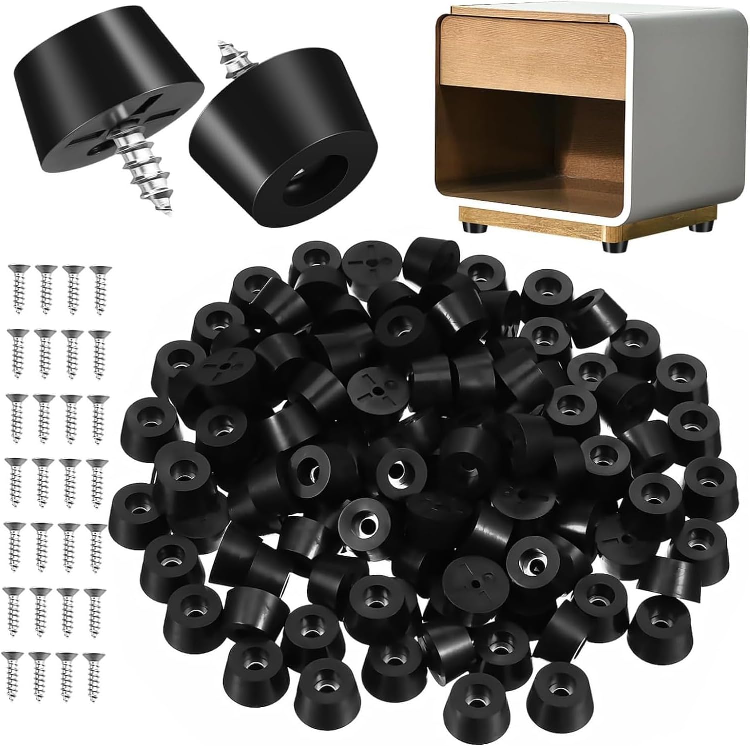 Amazon.com : KEXIAO 120Pcs Nonslip Small PVC Rubber Feet with Screws ...