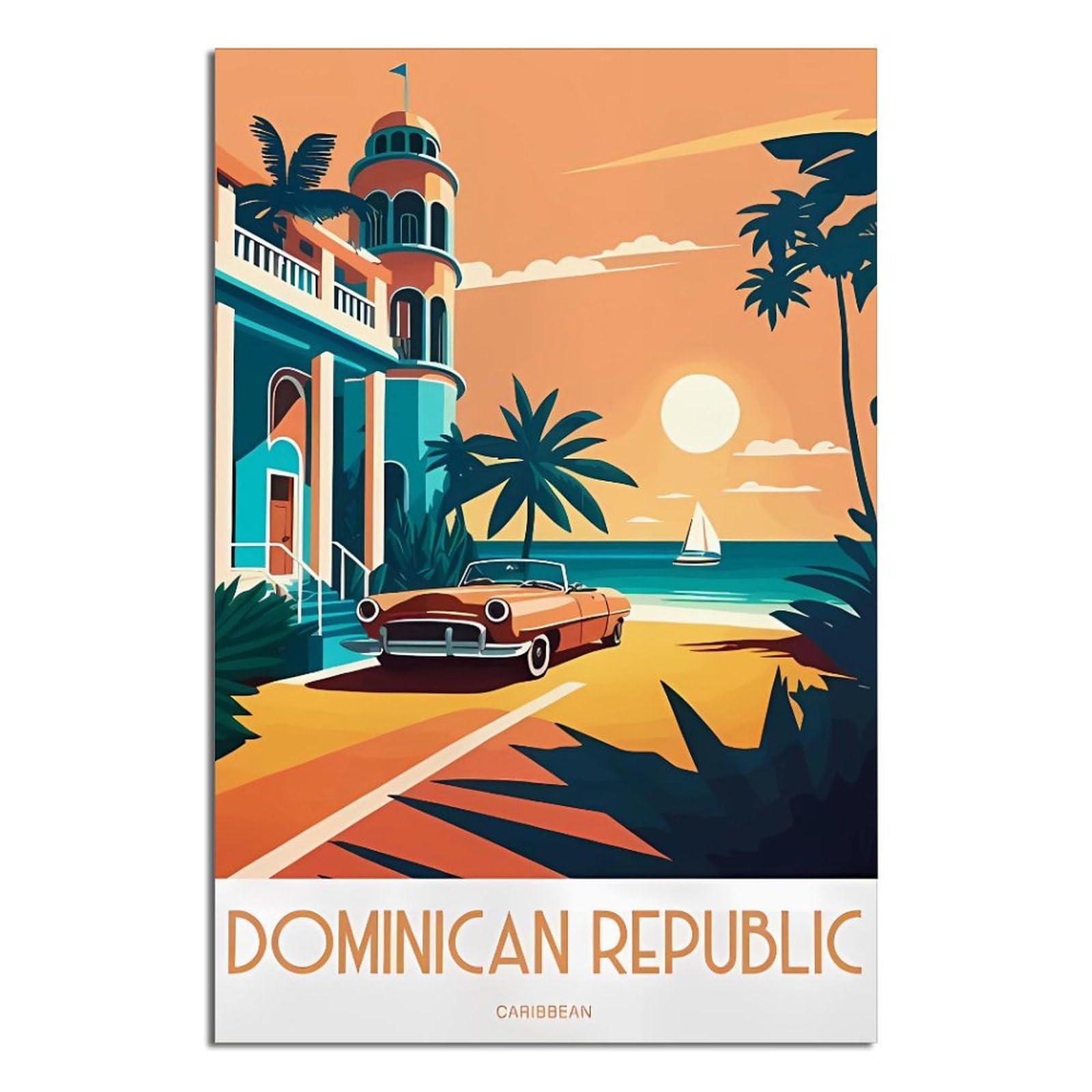 Amazon.com: Caribbean Dominican Republic Vintage Travel Posters ...