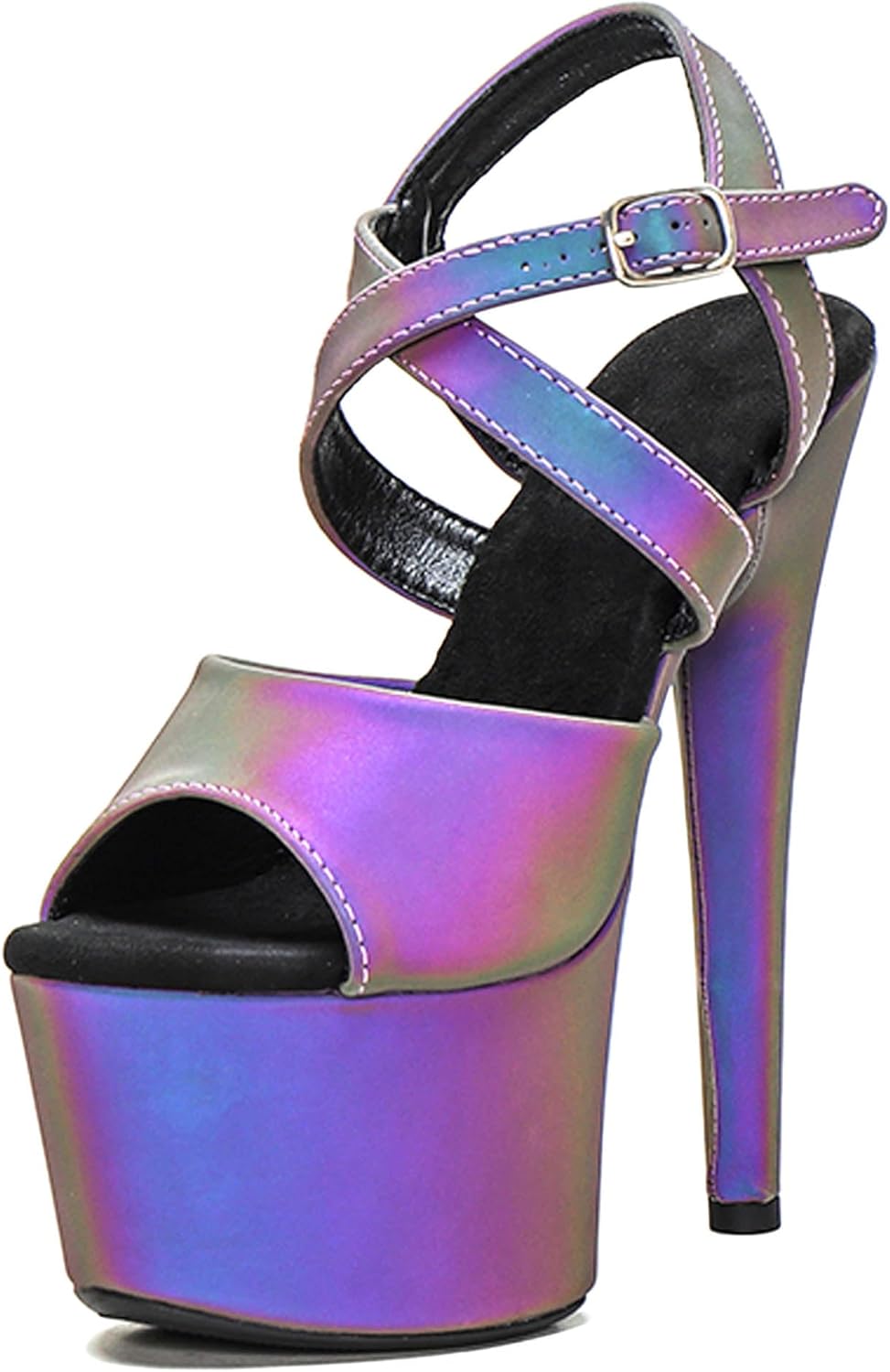 WUXIN H&P Women's 7 inch Platform Heels Ankle-Strap Sexy, 7 Inch Pole ...