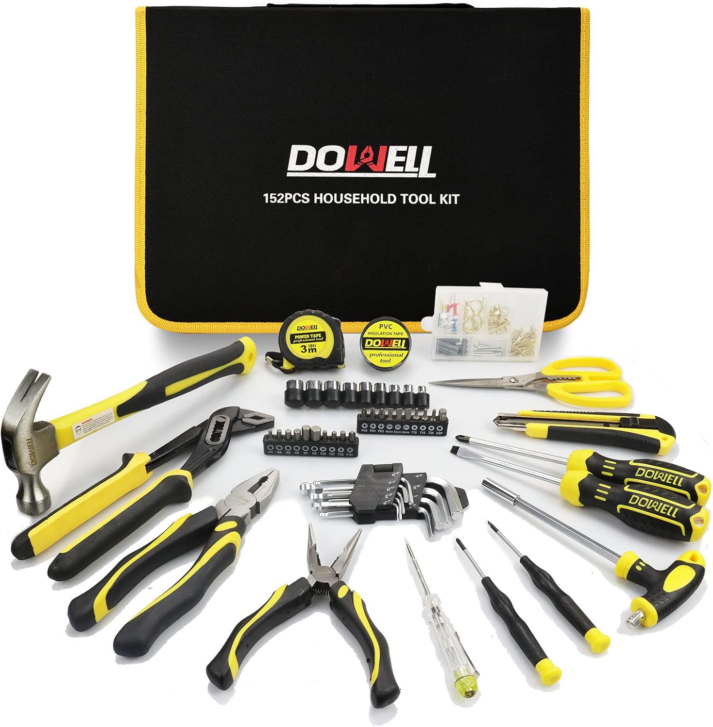 DOWELL Tool Set Tool Kit 152-Piece Household Tool Kit Set Sockets Set ...