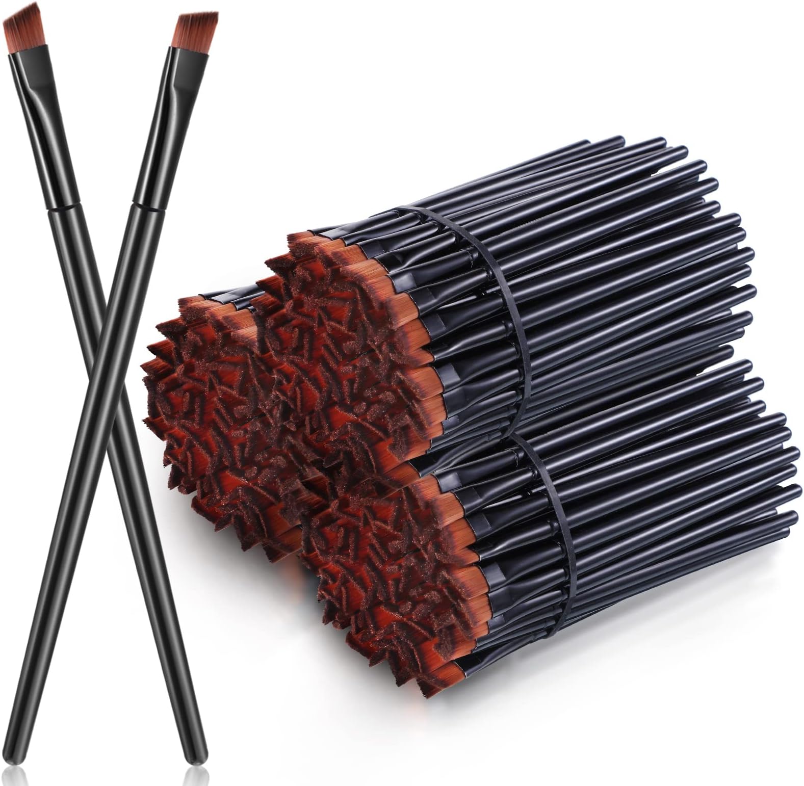 Amazon.com: 100 Pieces Disposable Angled Eyebrow Brushes Eye Liner ...