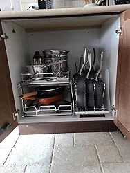 SimpleHouseware Pull-Out Sliding Under Cabinet Drawer for Pans and Pot ...