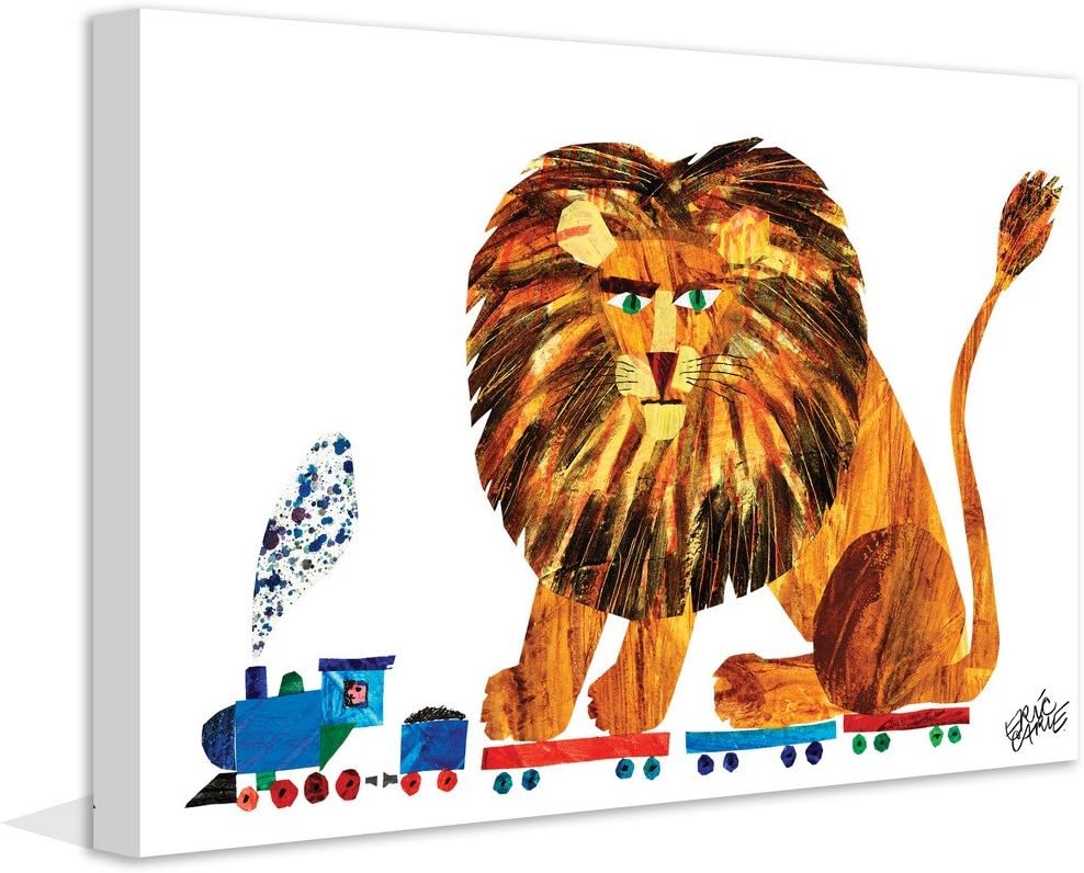 Eric Carle Impressão de pintura 'Lion on A Train' em tela embalada, 91 ...