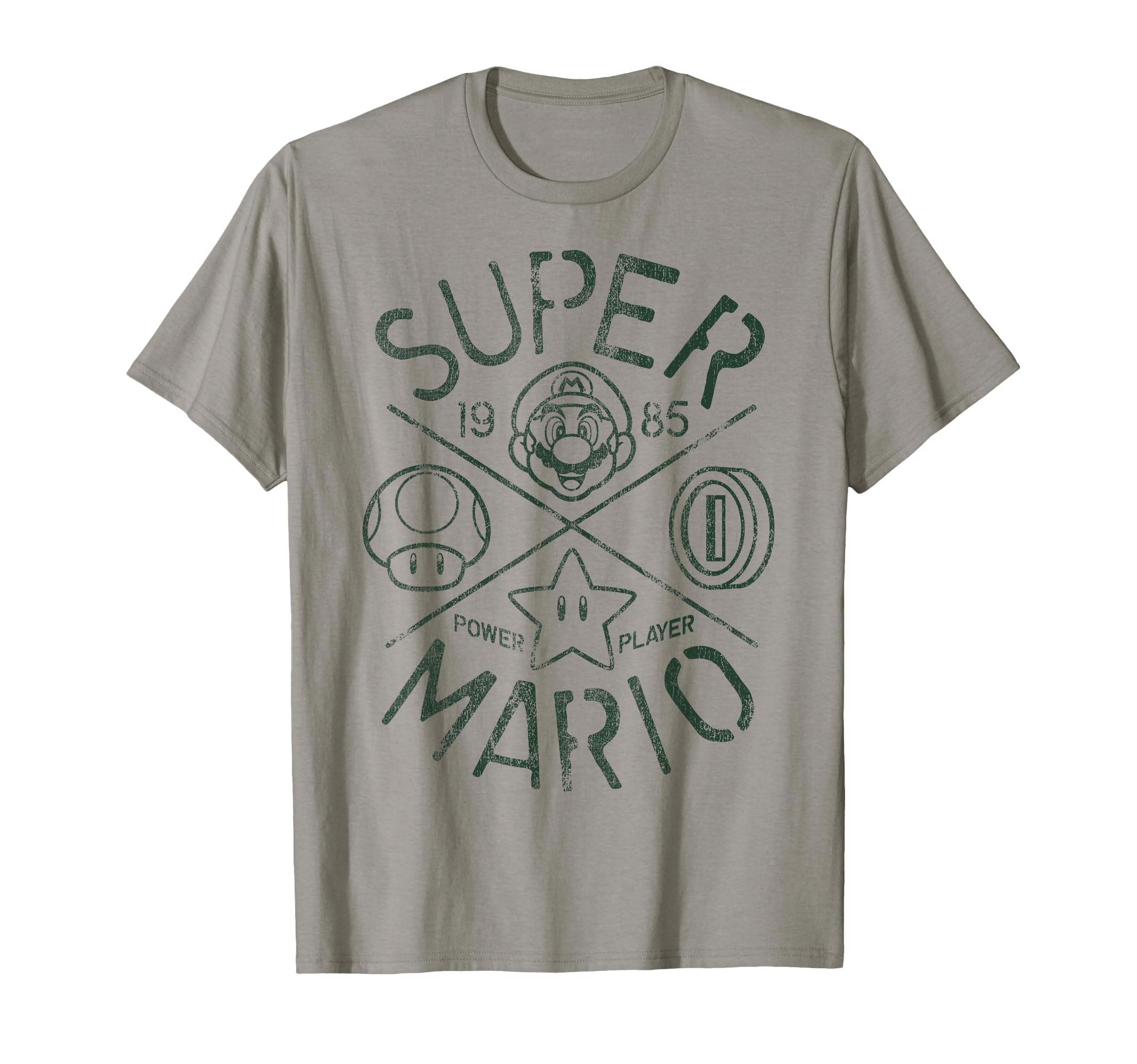 Amazon.com: Nintendo Super Mario Vintage Crest 1985 Graphic T-Shirt T ...