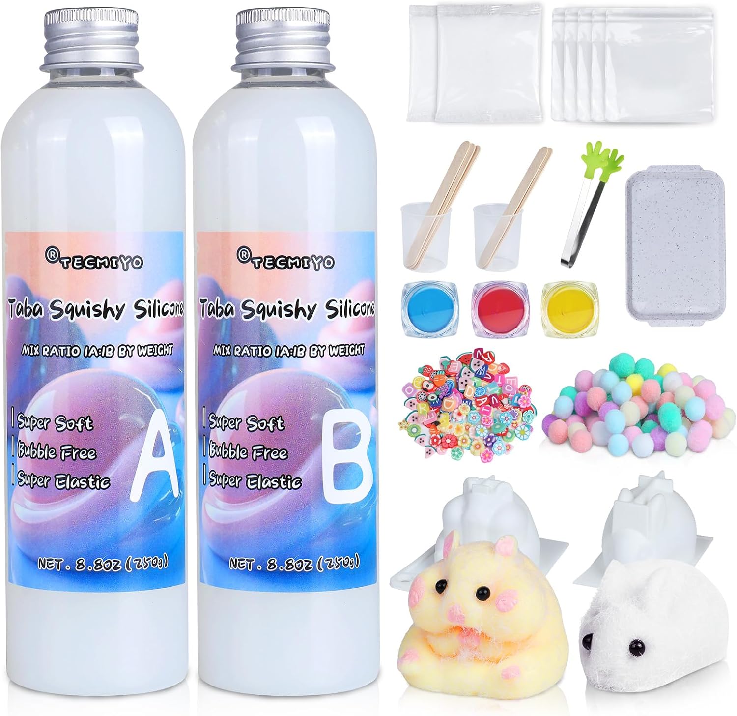 Taba Squishy Kit, Make Your Own Squishies with 1:1 AB Liquid Silicone ...