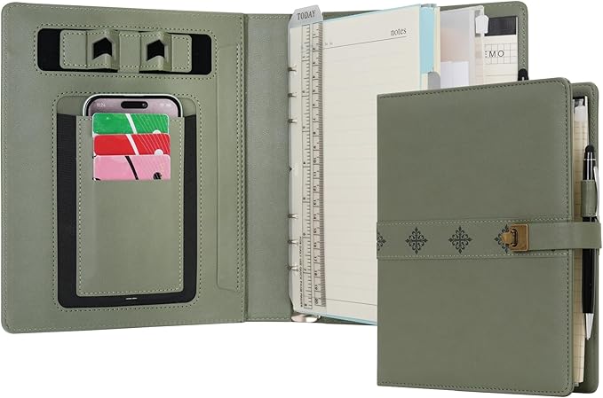 Amazon.com : WASON A5 Journal Binder PU Leather Composition Notebook ...