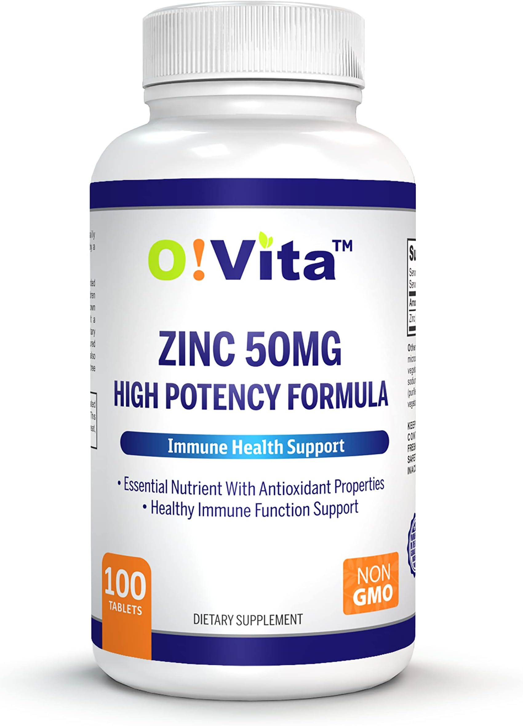 Amazon.com: O!VITA Zinc 50mg High Potency Formula, for Immune System ...