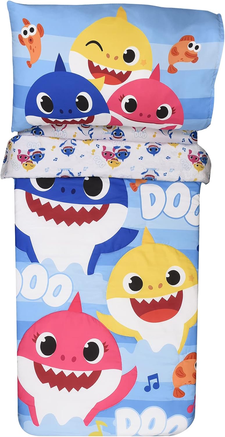 Amazon.com: Expressions 3 Piece Toddler Bedding Set Baby Shark Standard ...