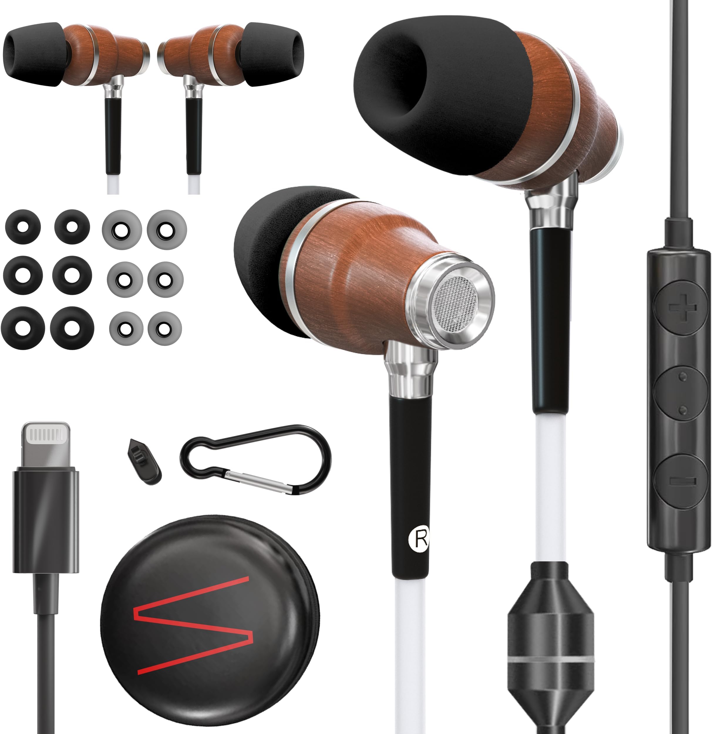 Amazon.com: Symphonized Premium Wooden Airtube Headphones EMF Earbuds ...
