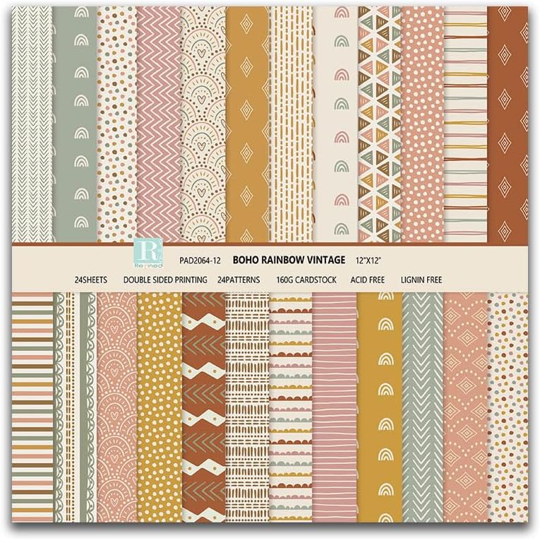 12 inch Double Sided Pattern Paper, 24 Pages Scrapbooking Decor Paper ...